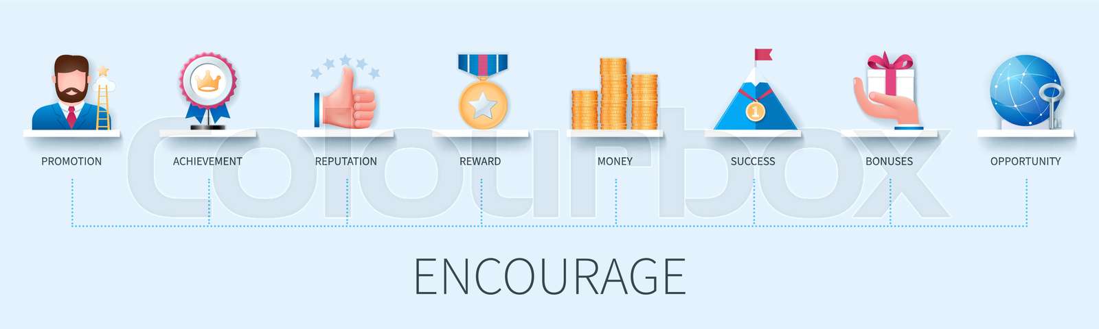 Encourage banner infographic in 3D style | Stock vector | Colourbox