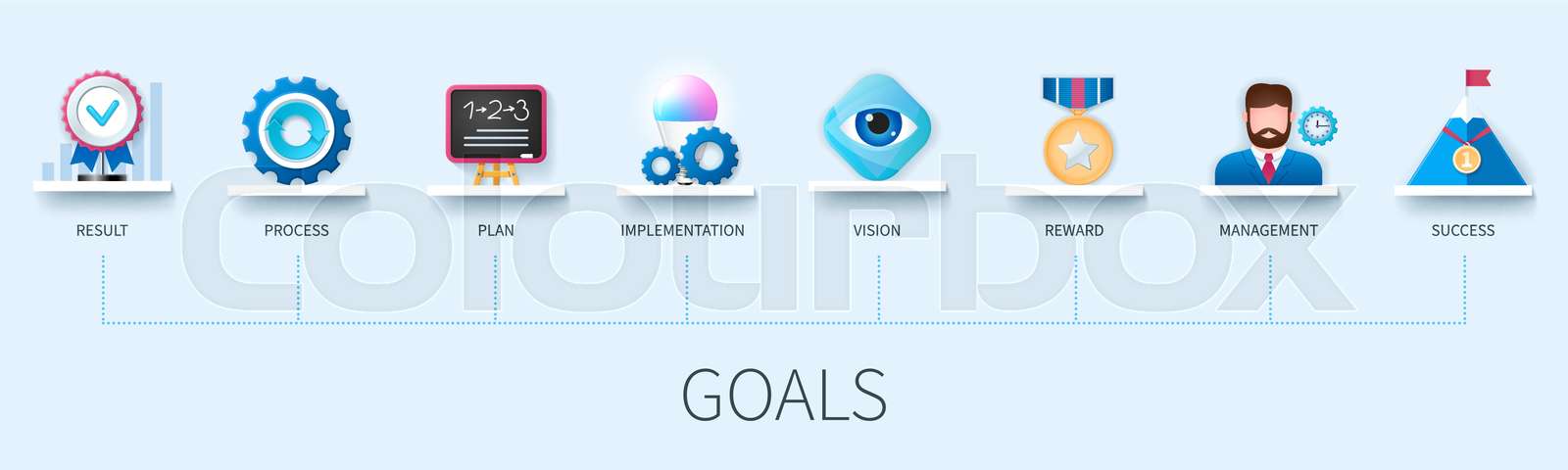 Goals vector infographic in 3D style | Stock vector | Colourbox