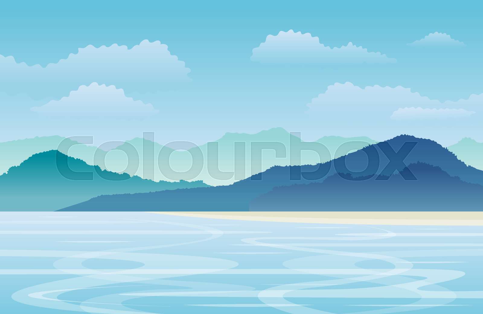 Sea or Lake Seascape Background | Stock vector | Colourbox