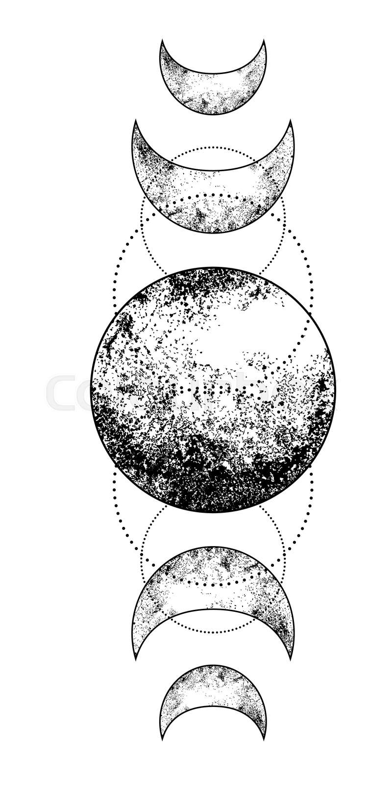 Triple moon pagan Wicca moon goddess symbol. Three-faced Goddess ...