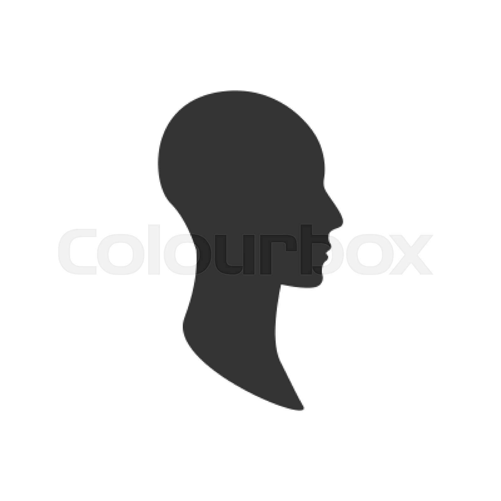 Gender neutral profile avatar. Side view of an anonymous person face ...