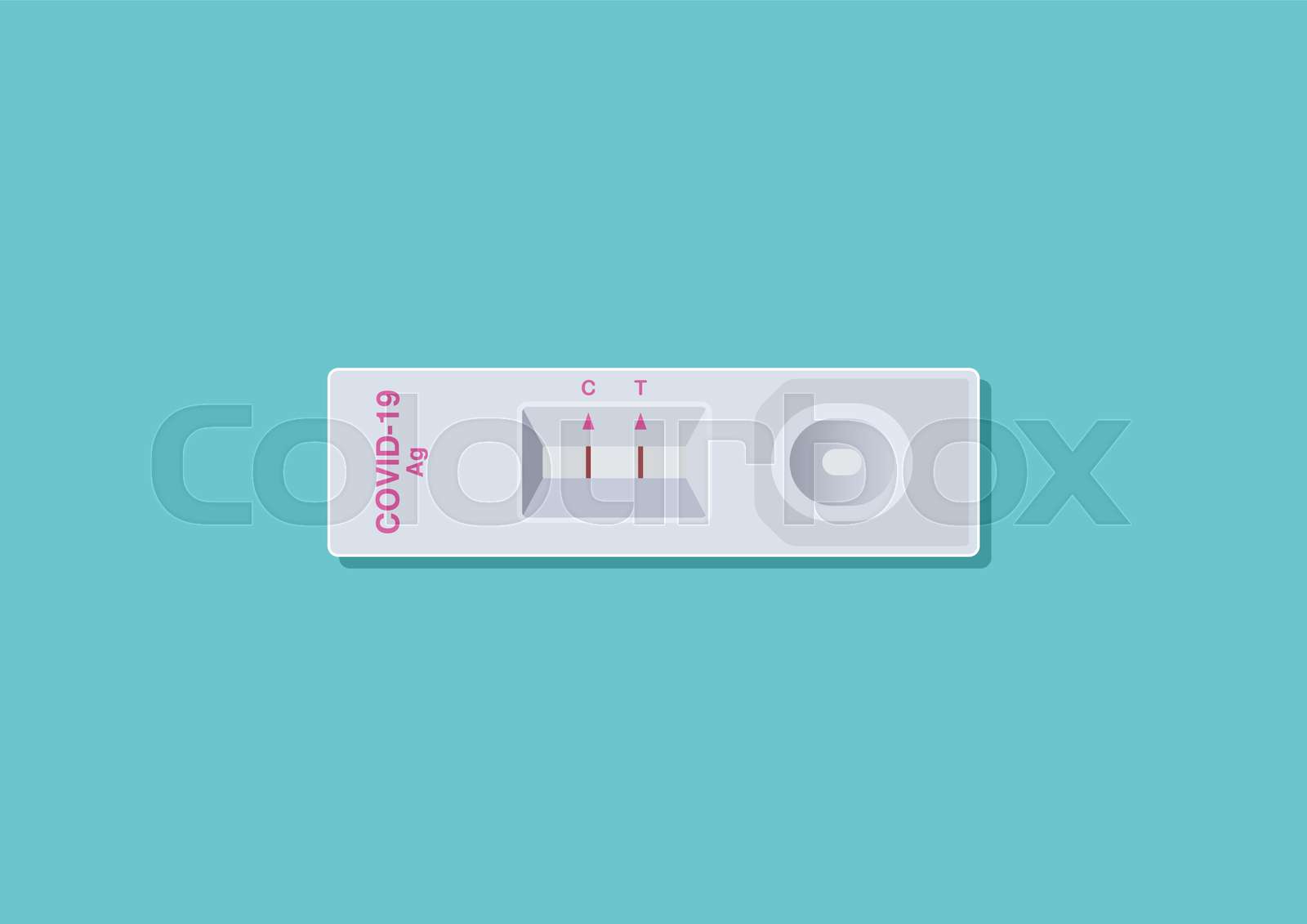 Rapid Antigen Test kit Flat style icon | Stock vector | Colourbox