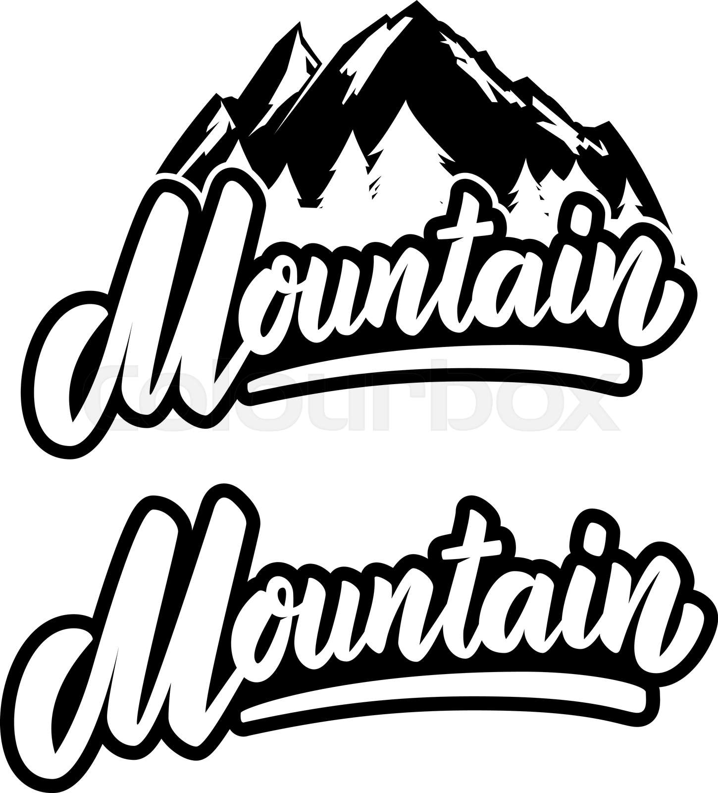 Mountain. Lettering phrase isolated on white. Design element for poster ...