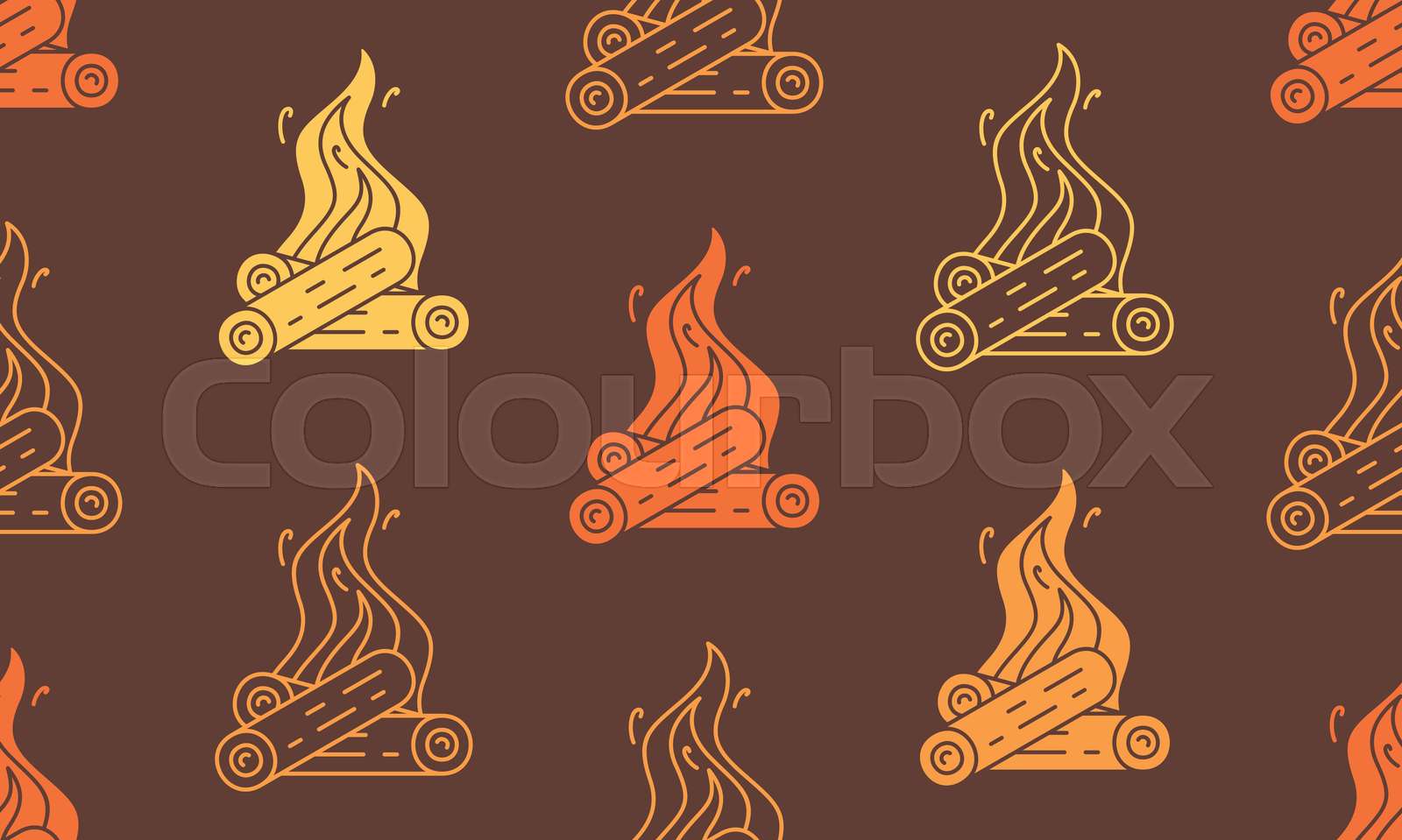Seamless pattern with Burning bonfire | Stock vector | Colourbox
