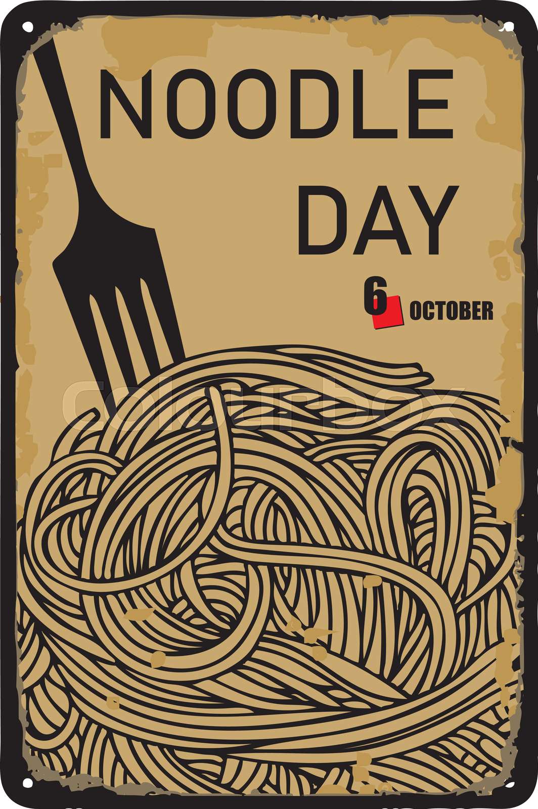 Vintage sign Noodle Day | Stock vector | Colourbox
