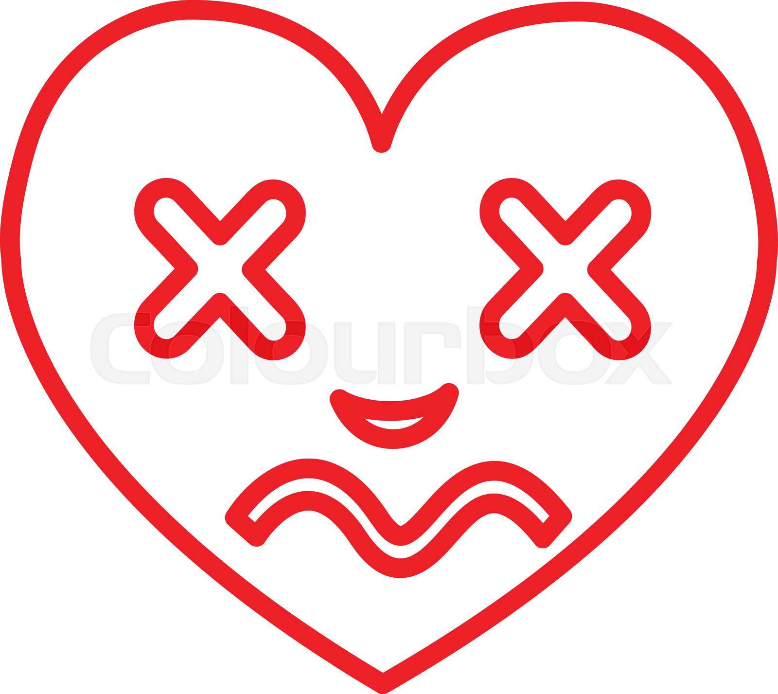 Heart Face Emotion Icon Illustration sign design | Stock vector | Colourbox