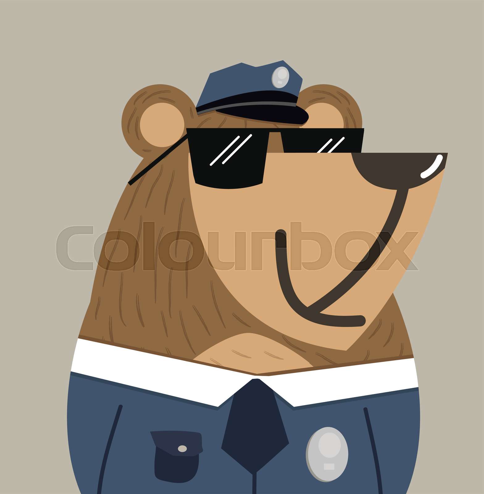 Cute bear doodle vector police | Stock vector | Colourbox