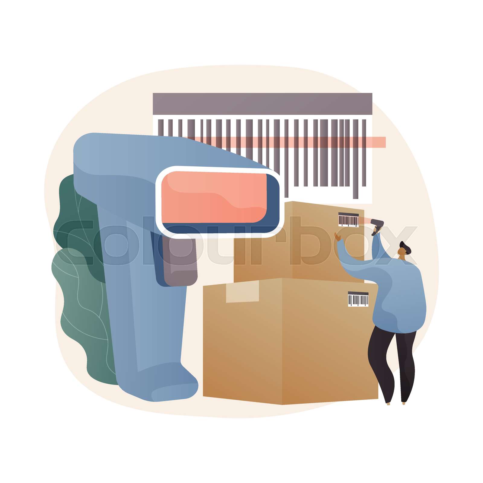 Barcode scanning abstract concept vector illustration. | Stock vector ...