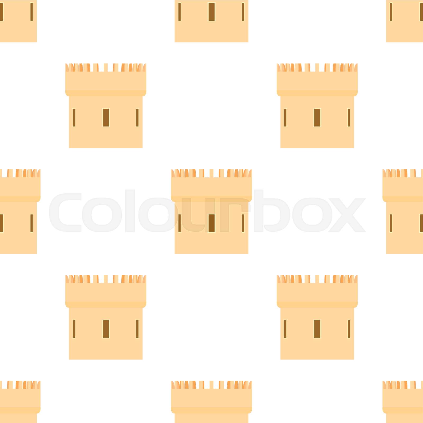 Medieval tower pattern seamless vector | Stock vector | Colourbox