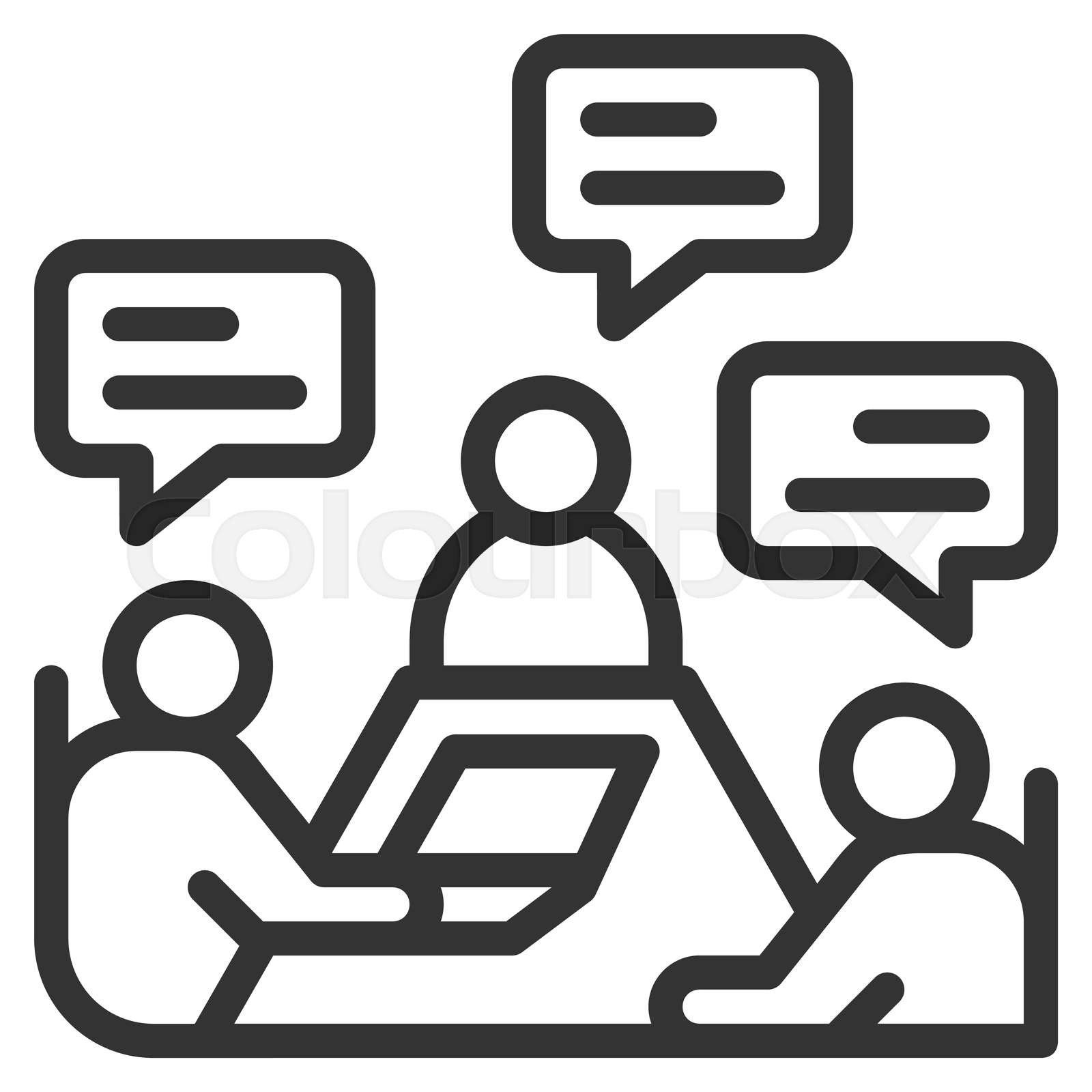 Meeting icon design outline style | Stock vector | Colourbox
