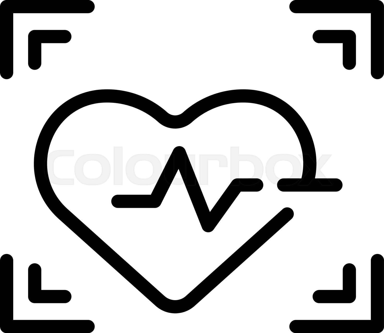 Heart rate icon outline vector. Beat pulse | Stock vector | Colourbox