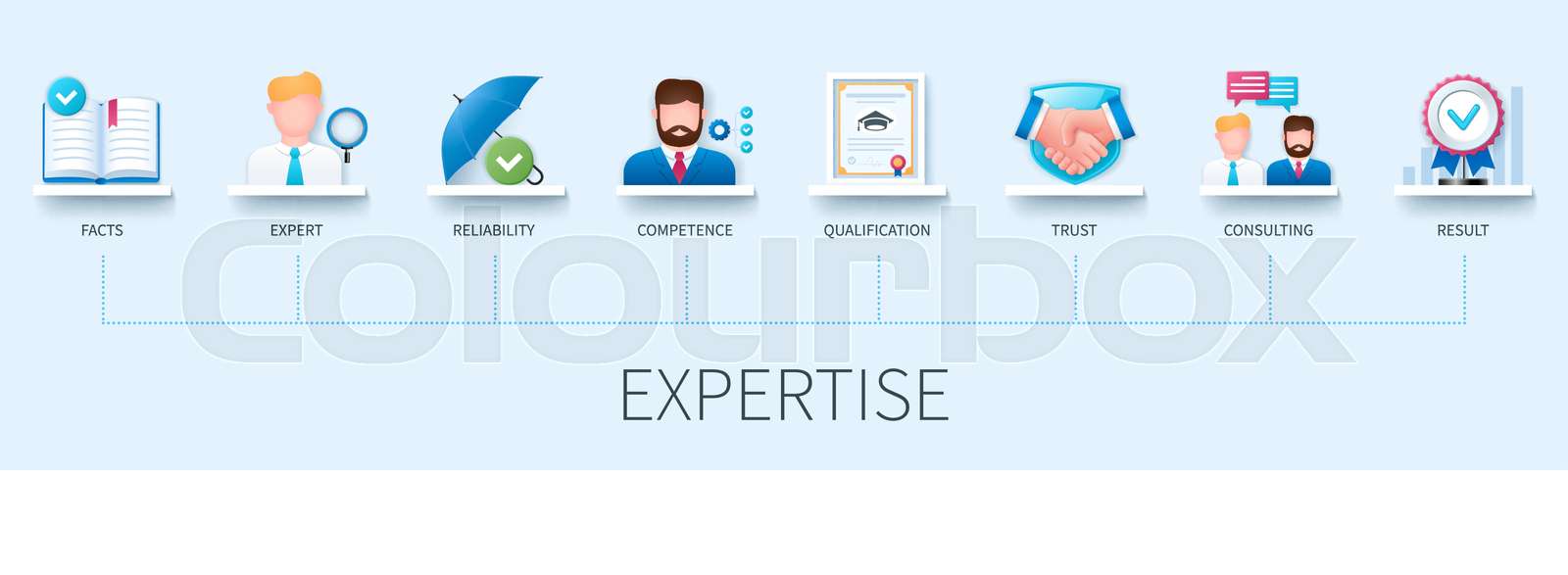 Expertise vector infographic in 3D style | Stock vector | Colourbox