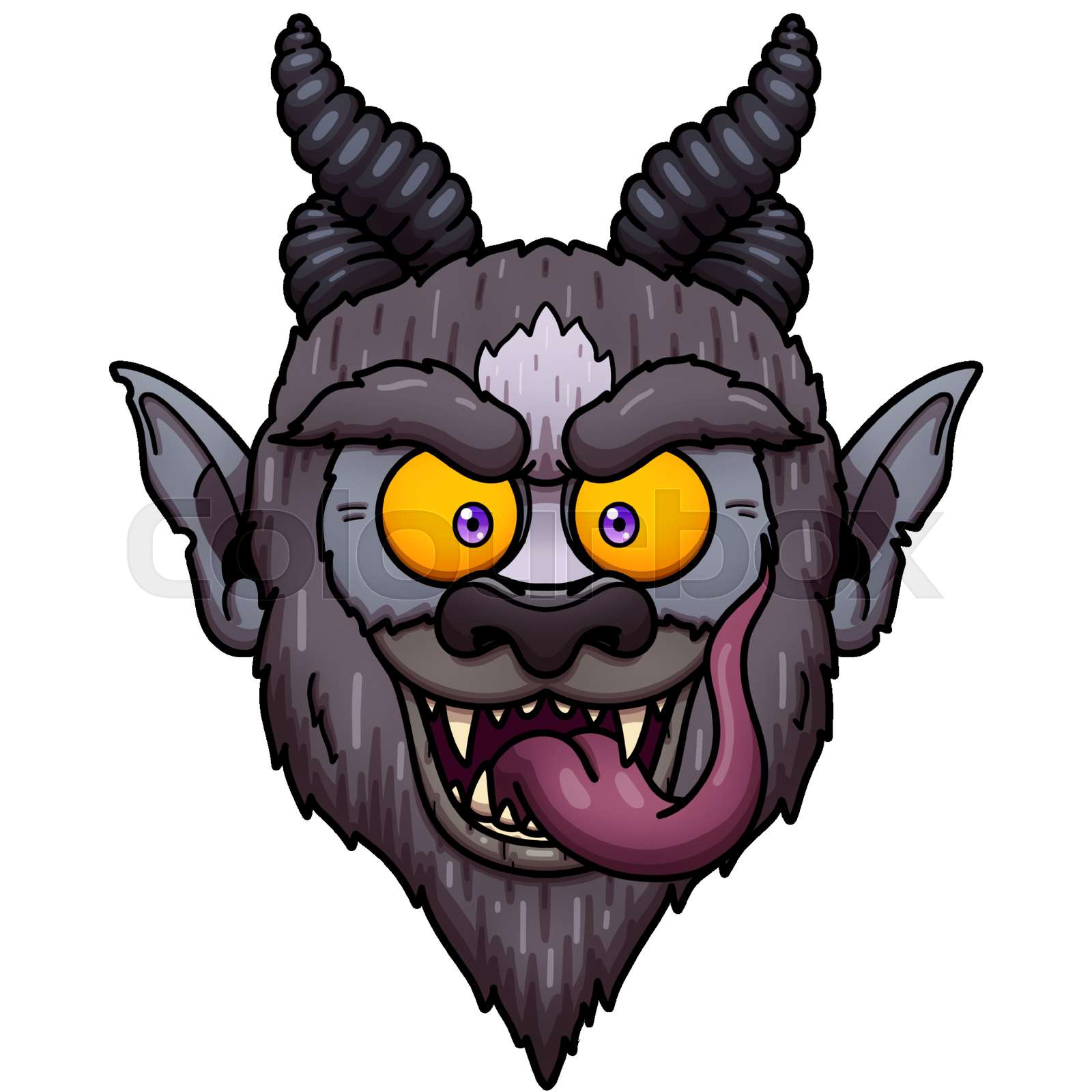 Cartoon Krampus Face | Stock vector | Colourbox