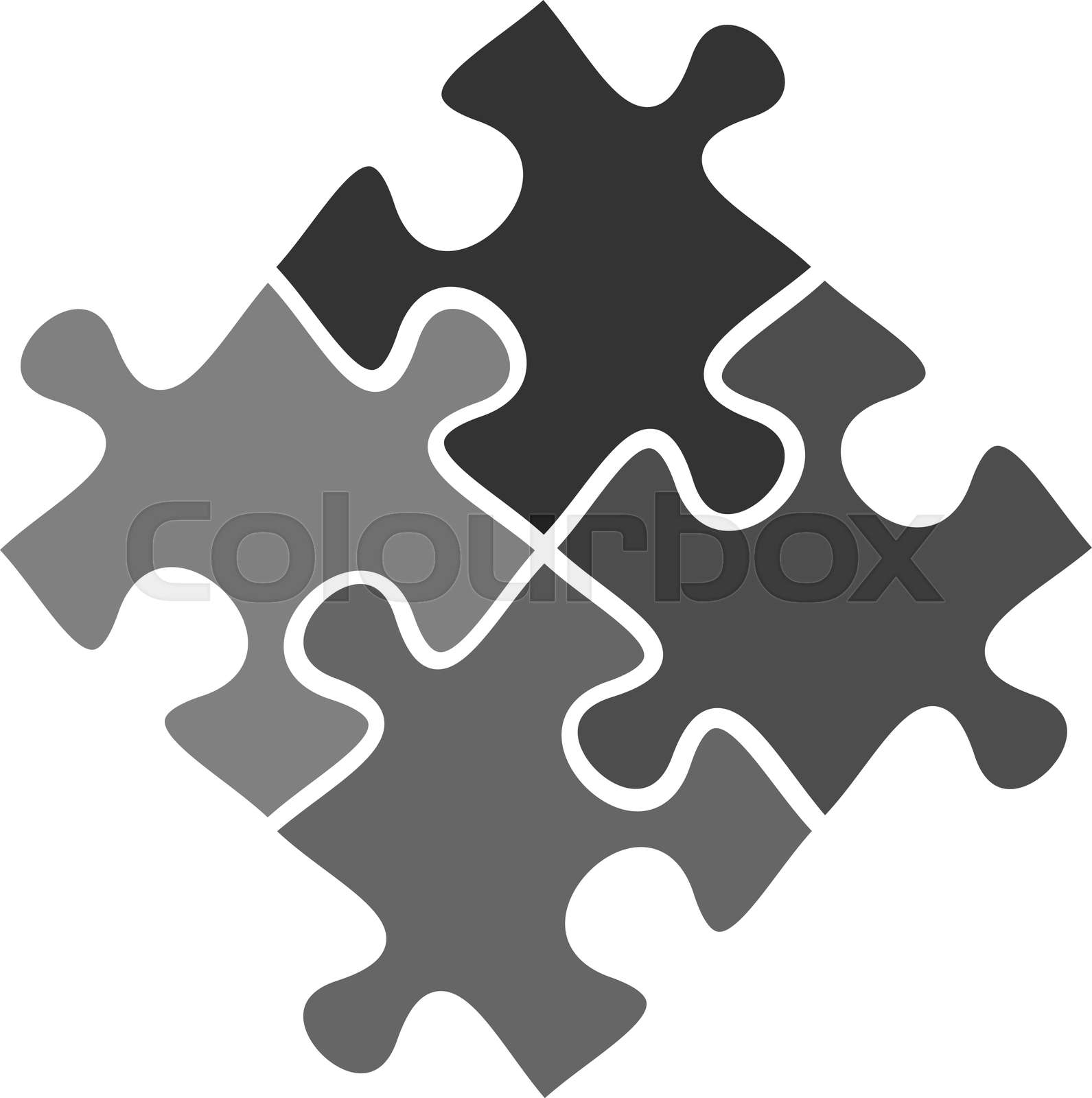 multi-colored abstract jigsaw puzzle symbol | Stock vector | Colourbox