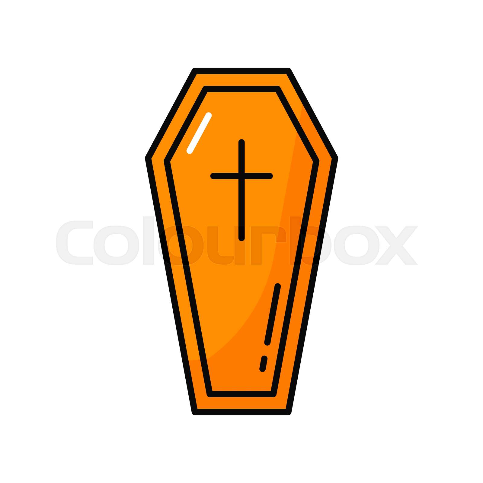 Burial casket isolated wooden coffin cartoon icon | Stock vector ...