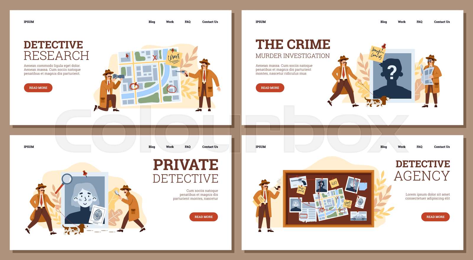 A set web banners for private detective agency with professional ...