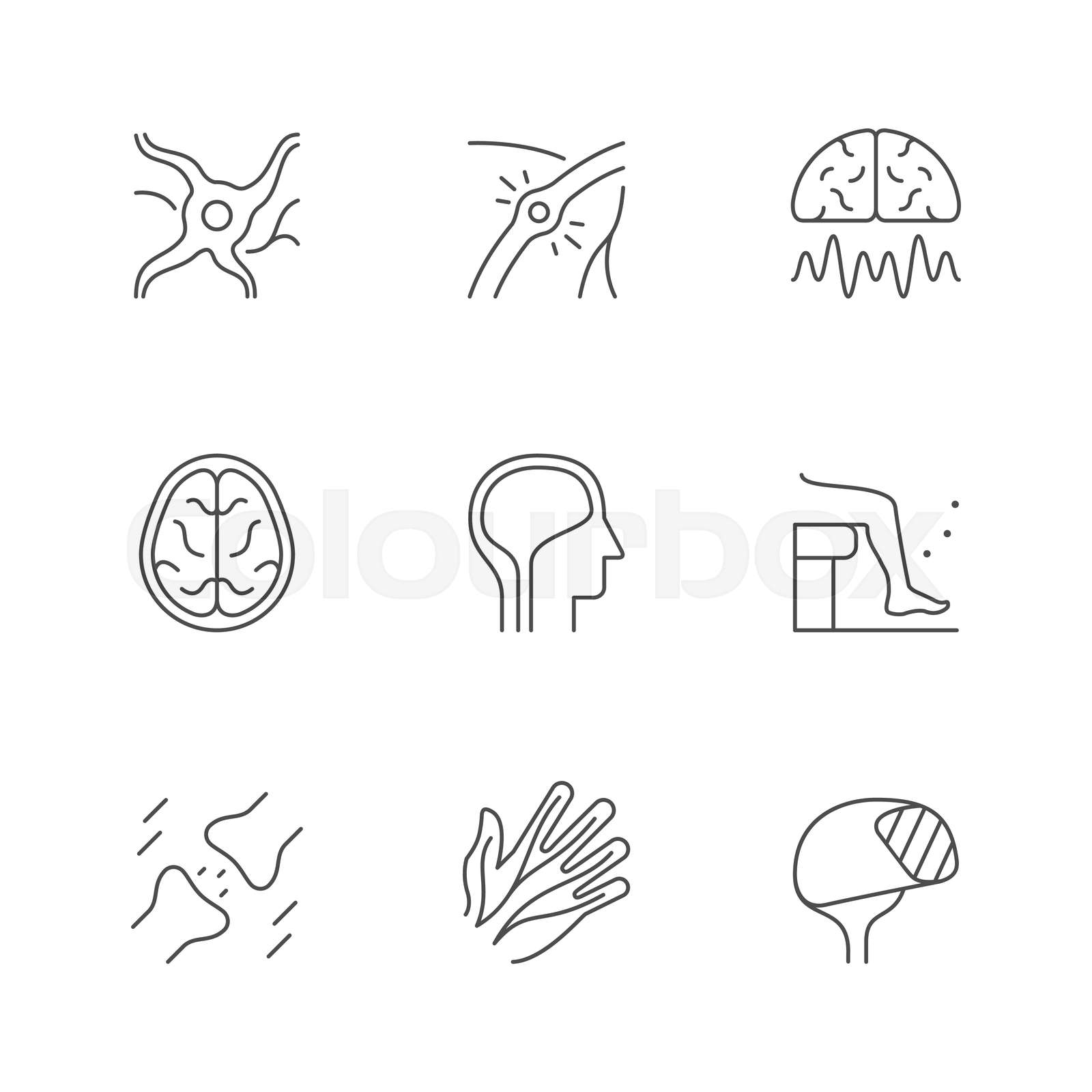 Set line icons of neurology | Stock vector | Colourbox