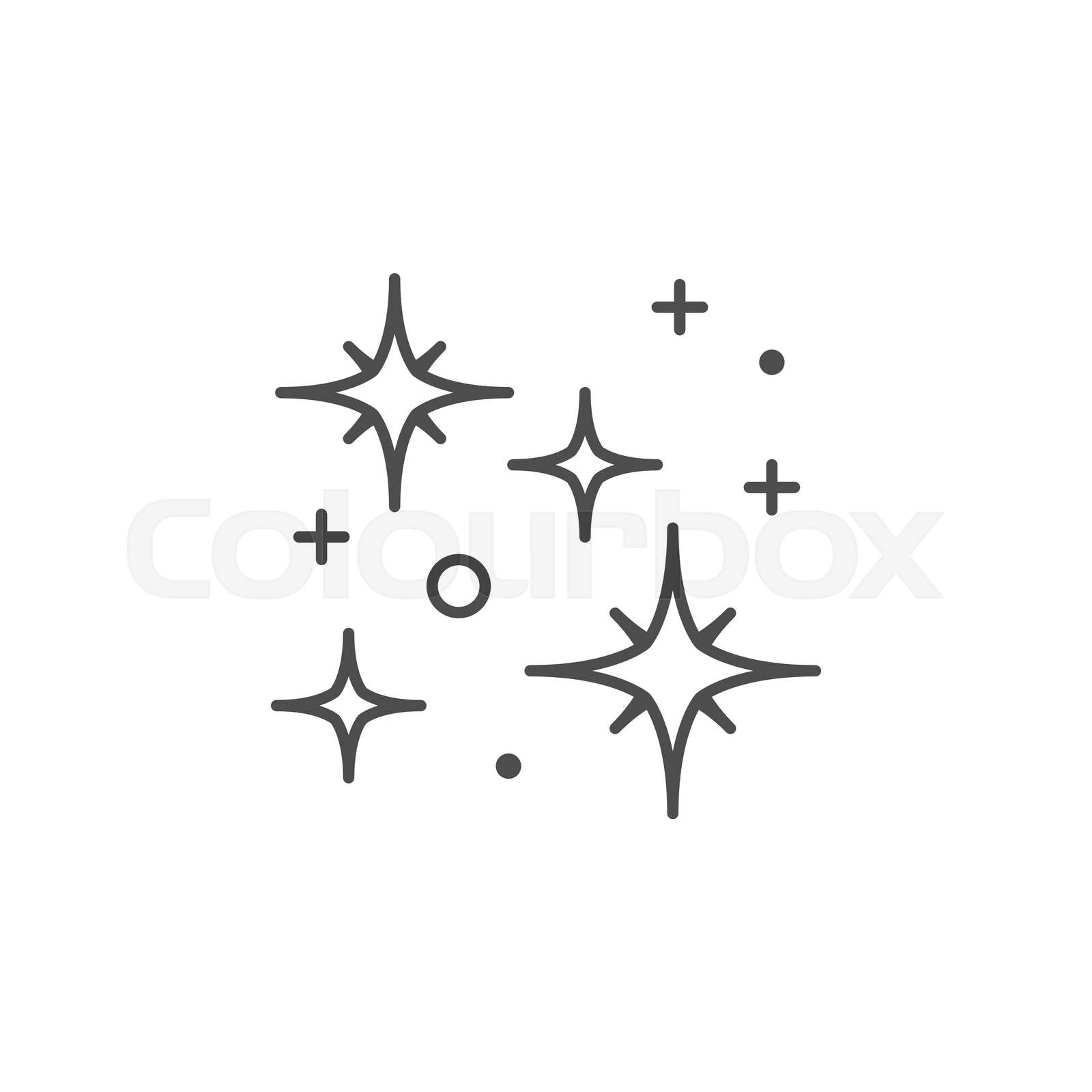 Twinkle and sparkle line outline icon | Stock vector | Colourbox
