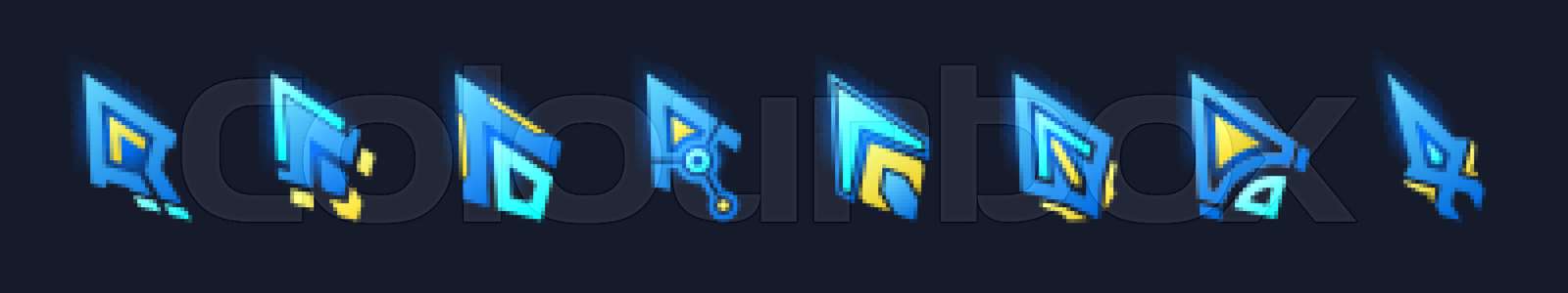 Set of game cursors or pointer icons, click arrows | Stock vector ...