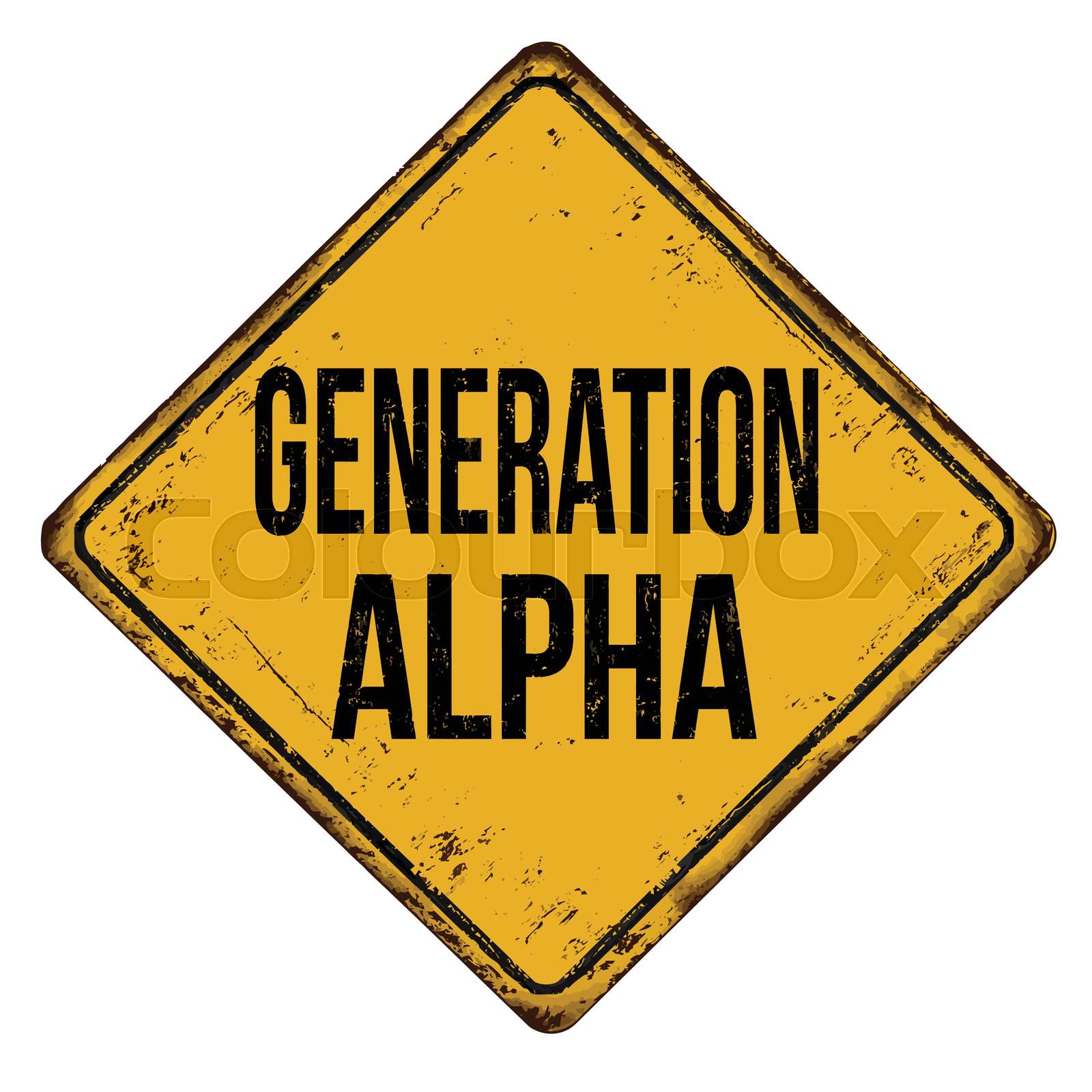 Generation alpha vintage rusty metal sign | Stock vector | Colourbox
