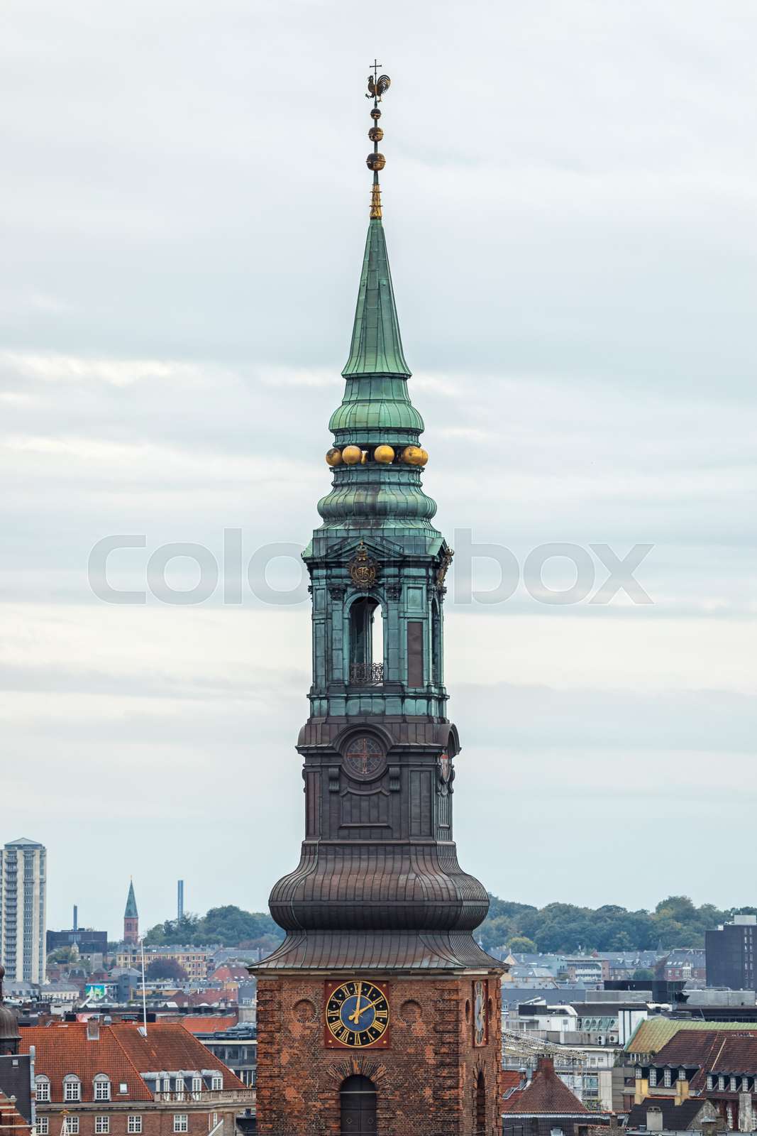Bell tower of St Peters Church at Copenhagen, Denmark | Stock image ...