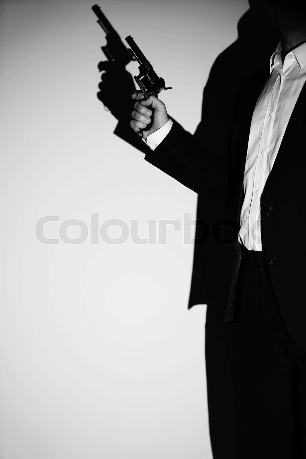 Retro secret agent gun | Stock image | Colourbox