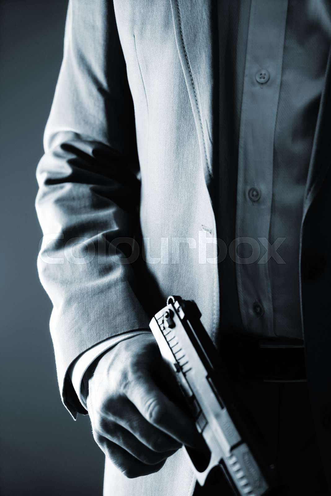 Retro secret agent gun | Stock image | Colourbox