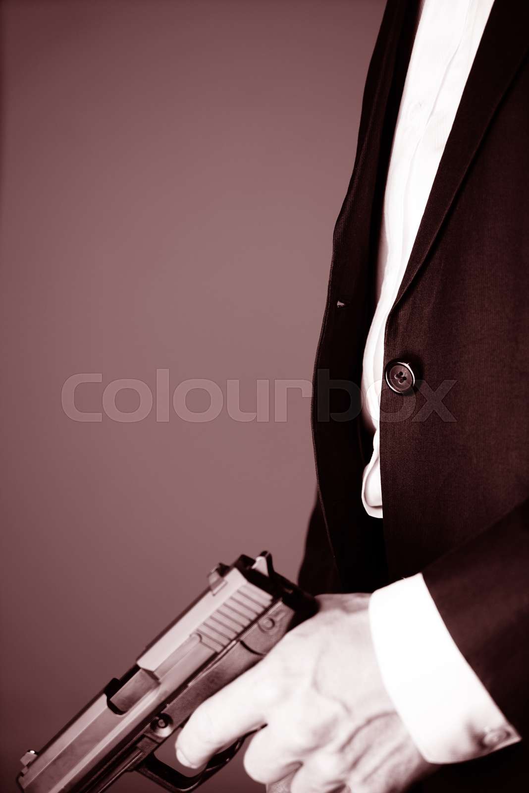 Retro secret agent gun | Stock image | Colourbox