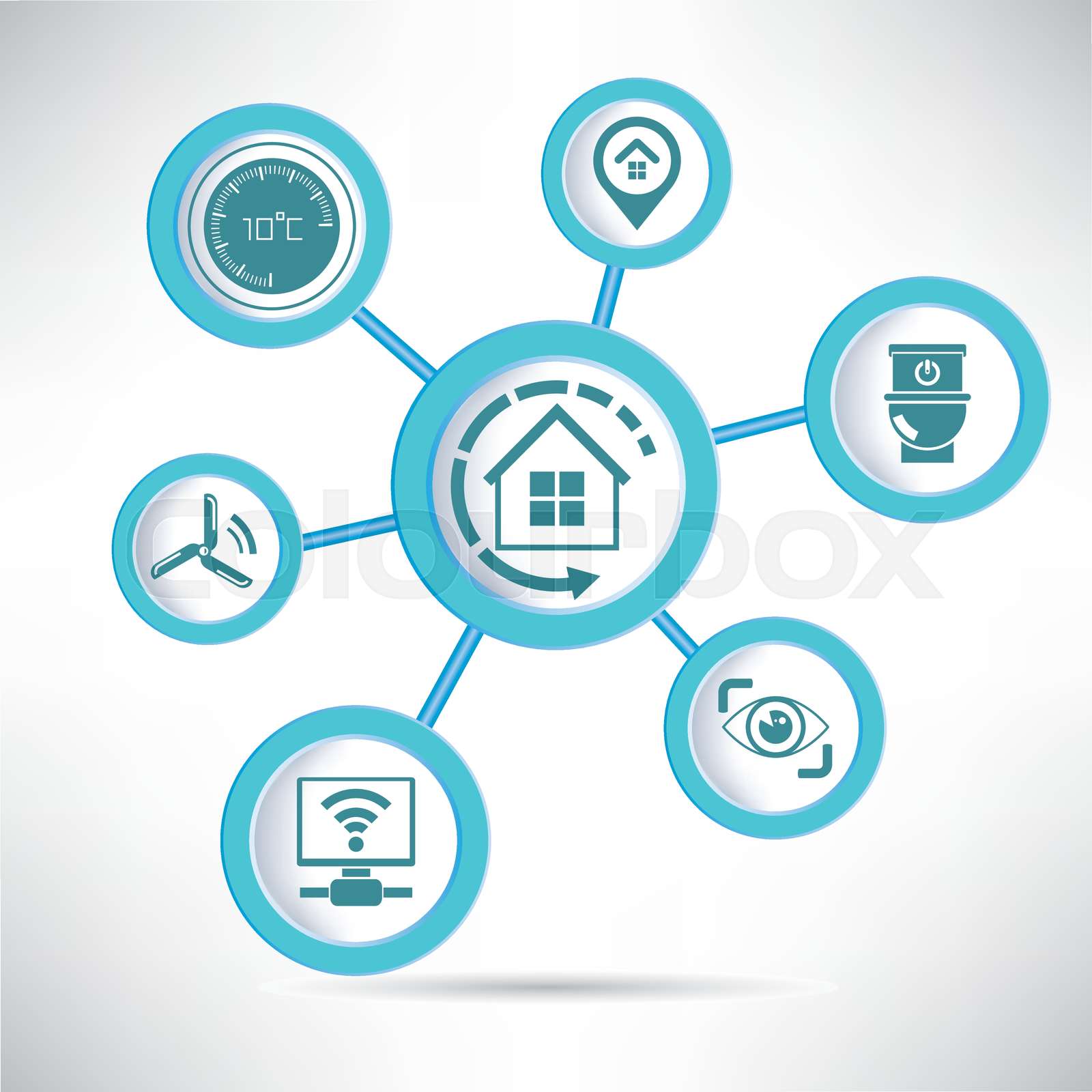 smart home and home automation infographic diagram | Stock vector ...