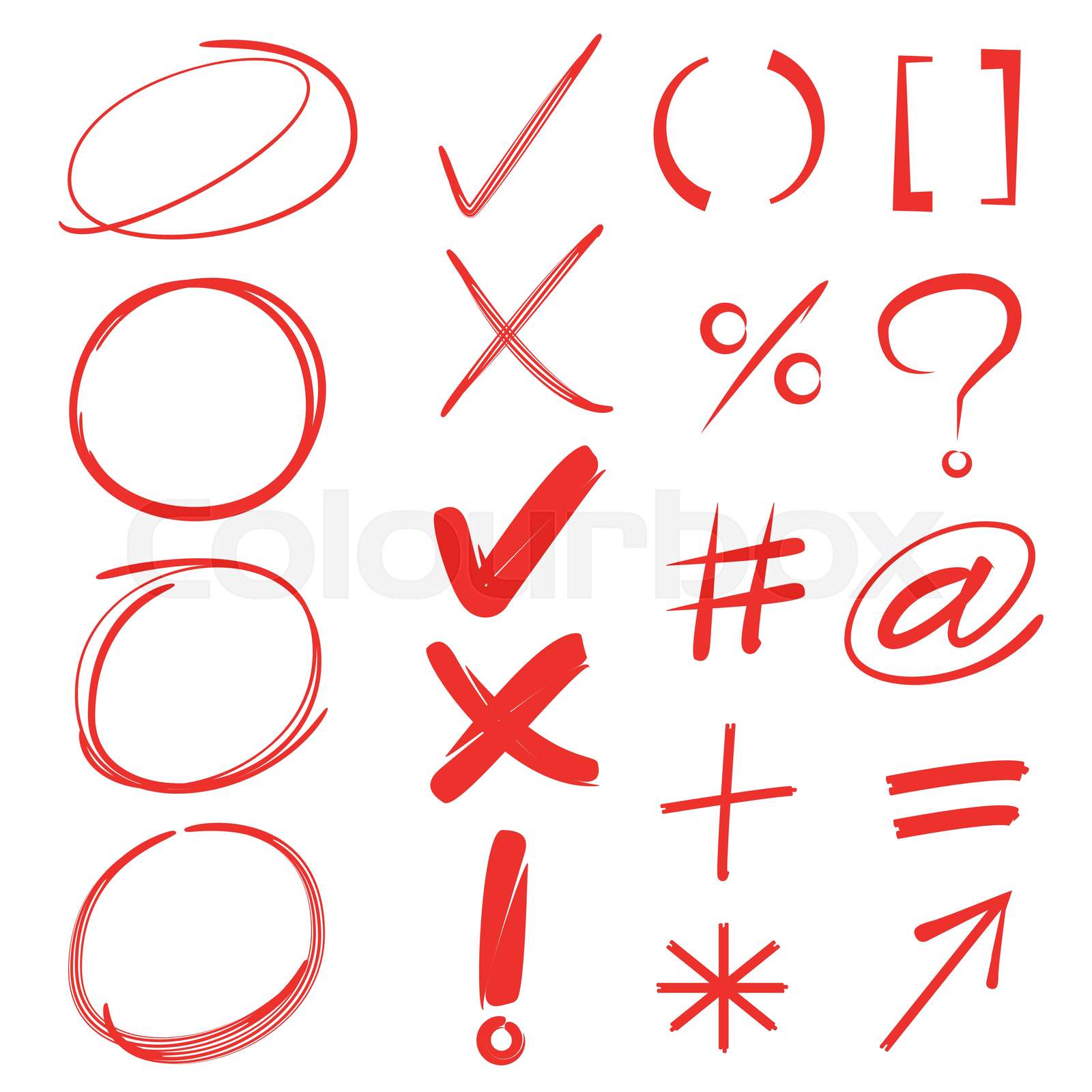 red check mark and circle marker symbol set | Stock vector | Colourbox