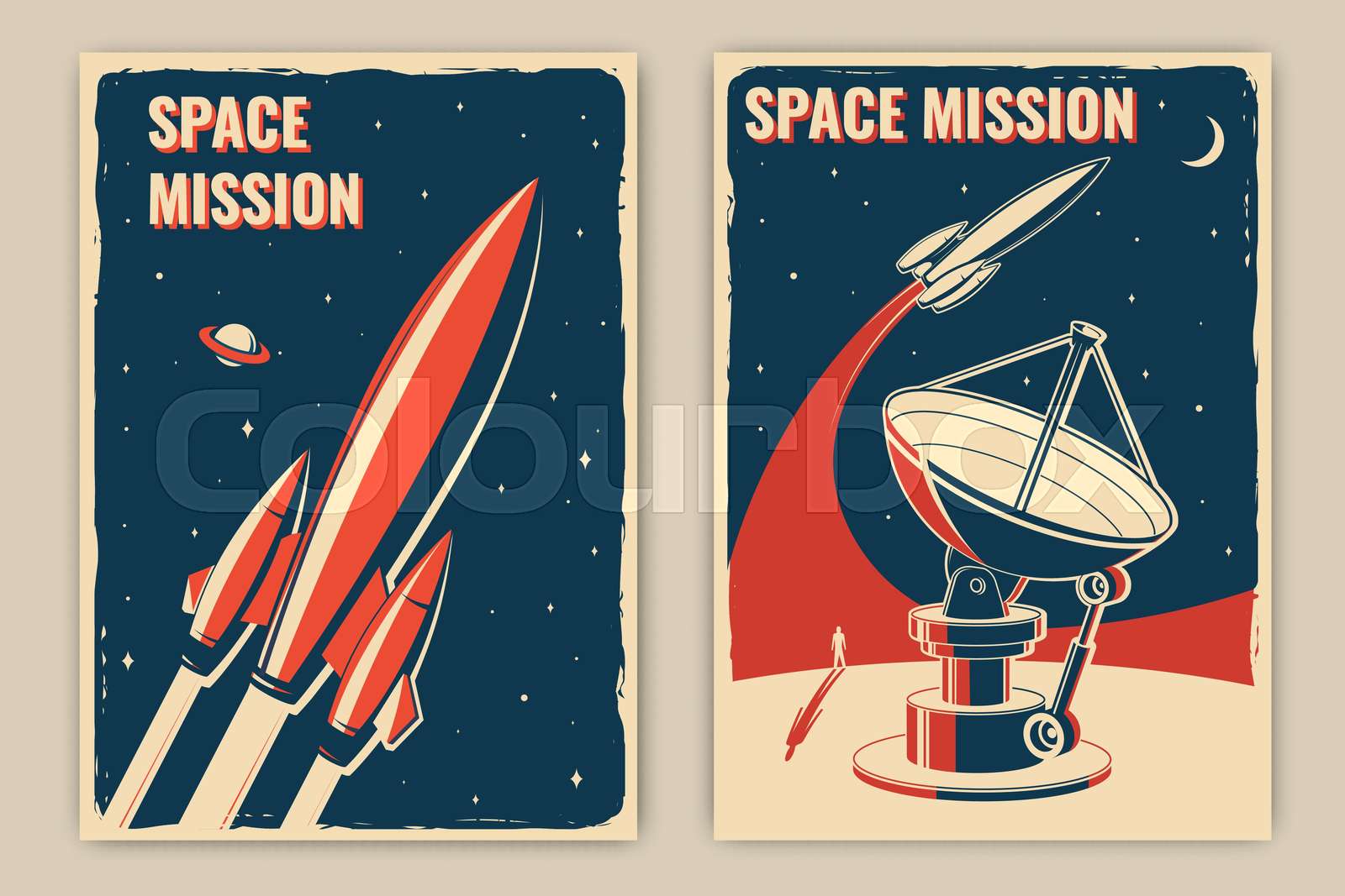 Space mission posters, banners, flyers. Vector. Concept for shirt ...