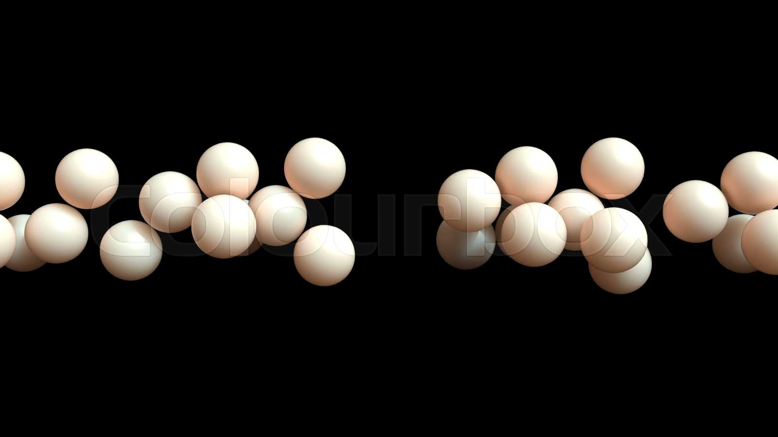 Spherical fat cells collide on black background | Stock video | Colourbox
