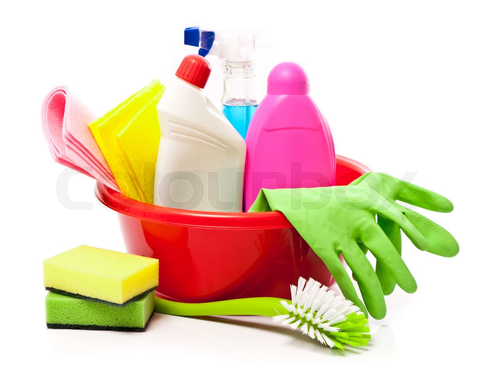 box of cleaning supplies | Stock image | Colourbox
