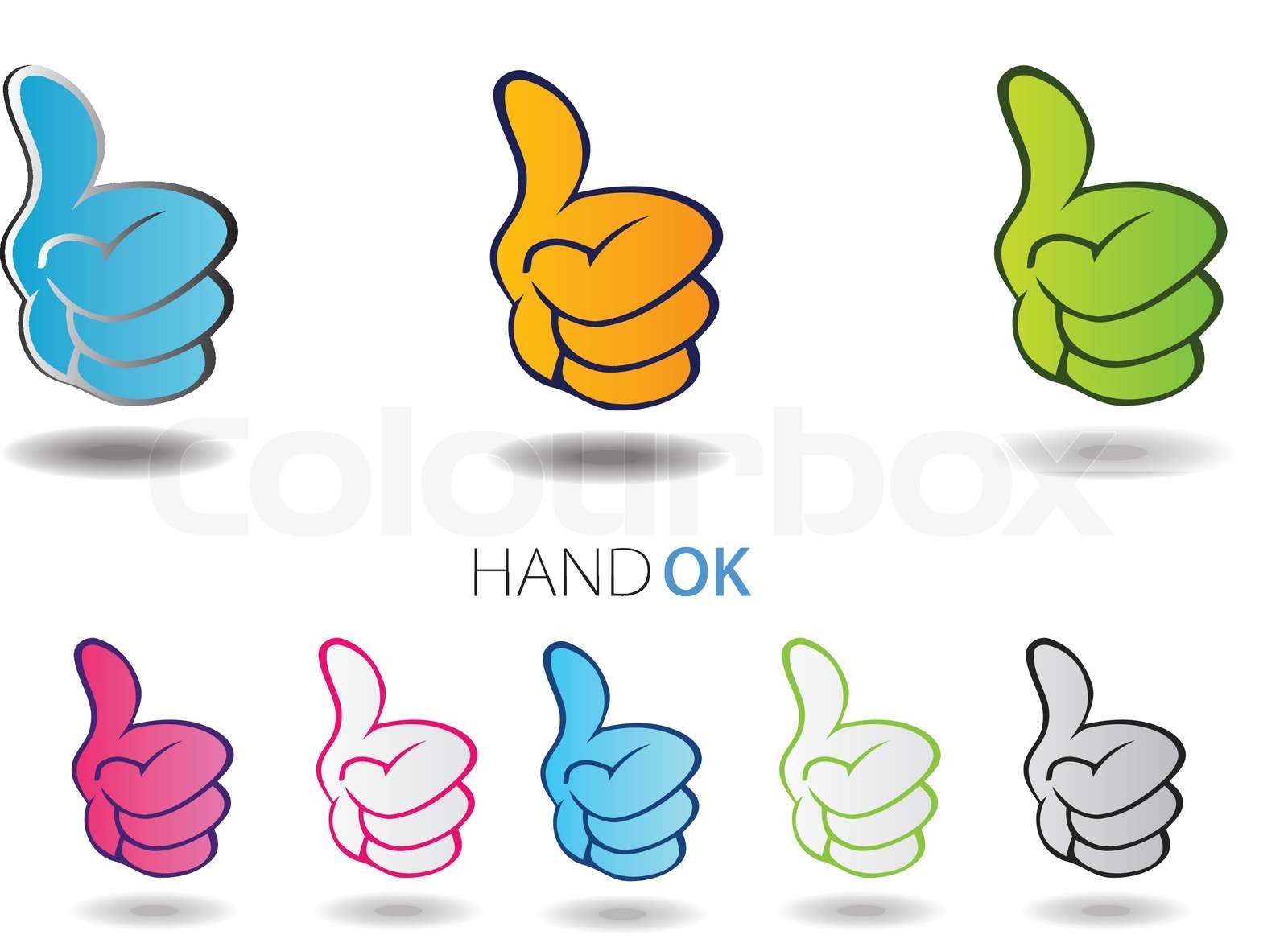 OK Hand - All Right, Vector, Sign, Symbol, Icon | Stock vector | Colourbox