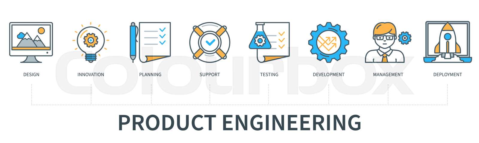 Product Engineering vector infographics | Stock vector | Colourbox