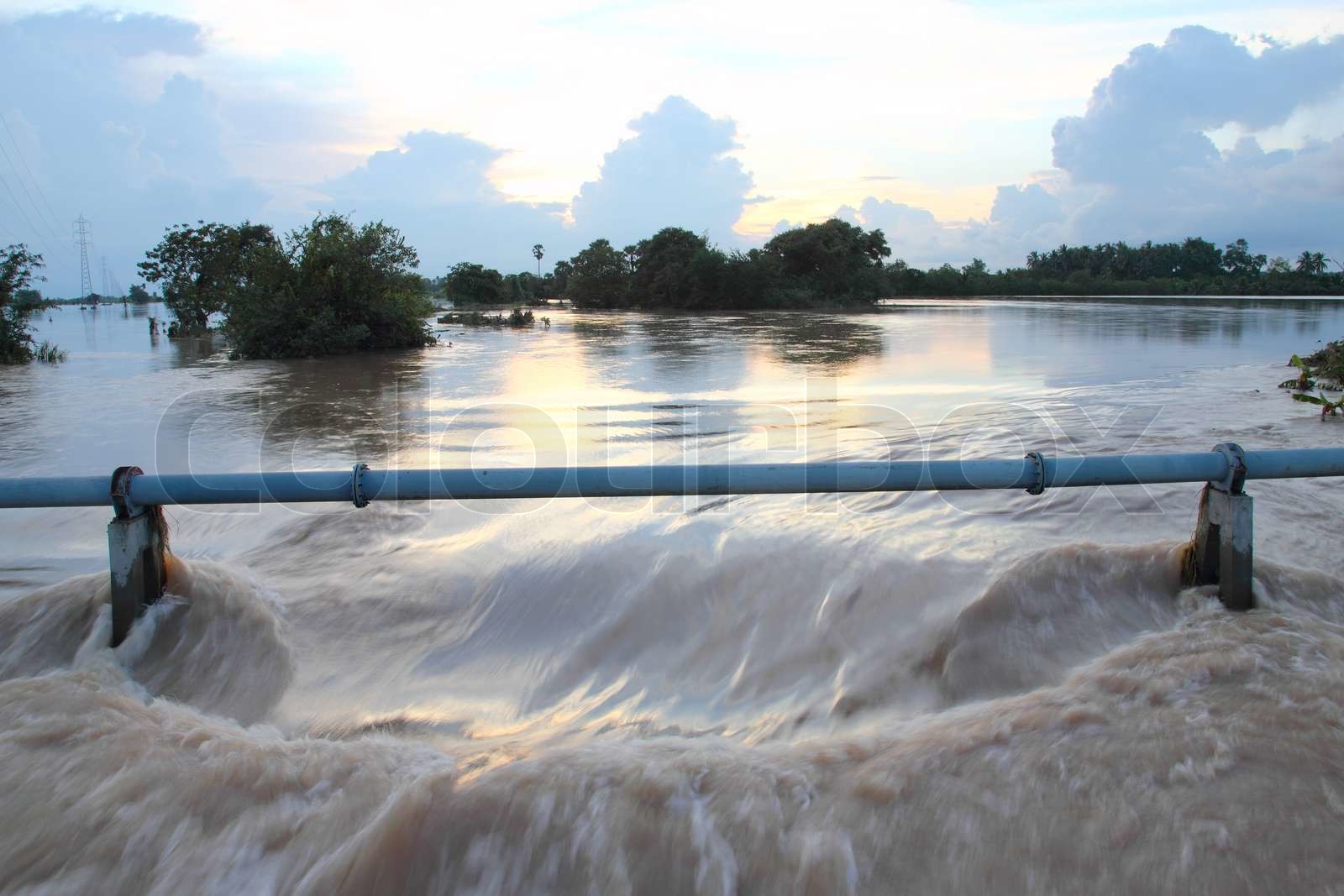 Flooded stream field | Stock image | Colourbox