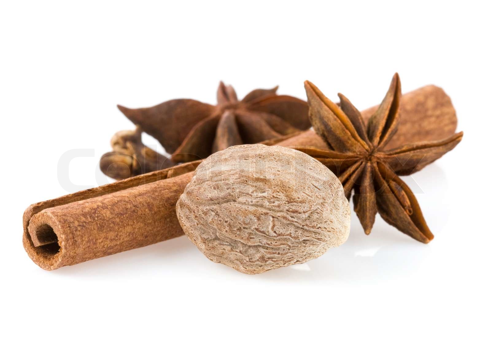 kanel , anis stjerne og muskatnød | Stock foto | Colourbox