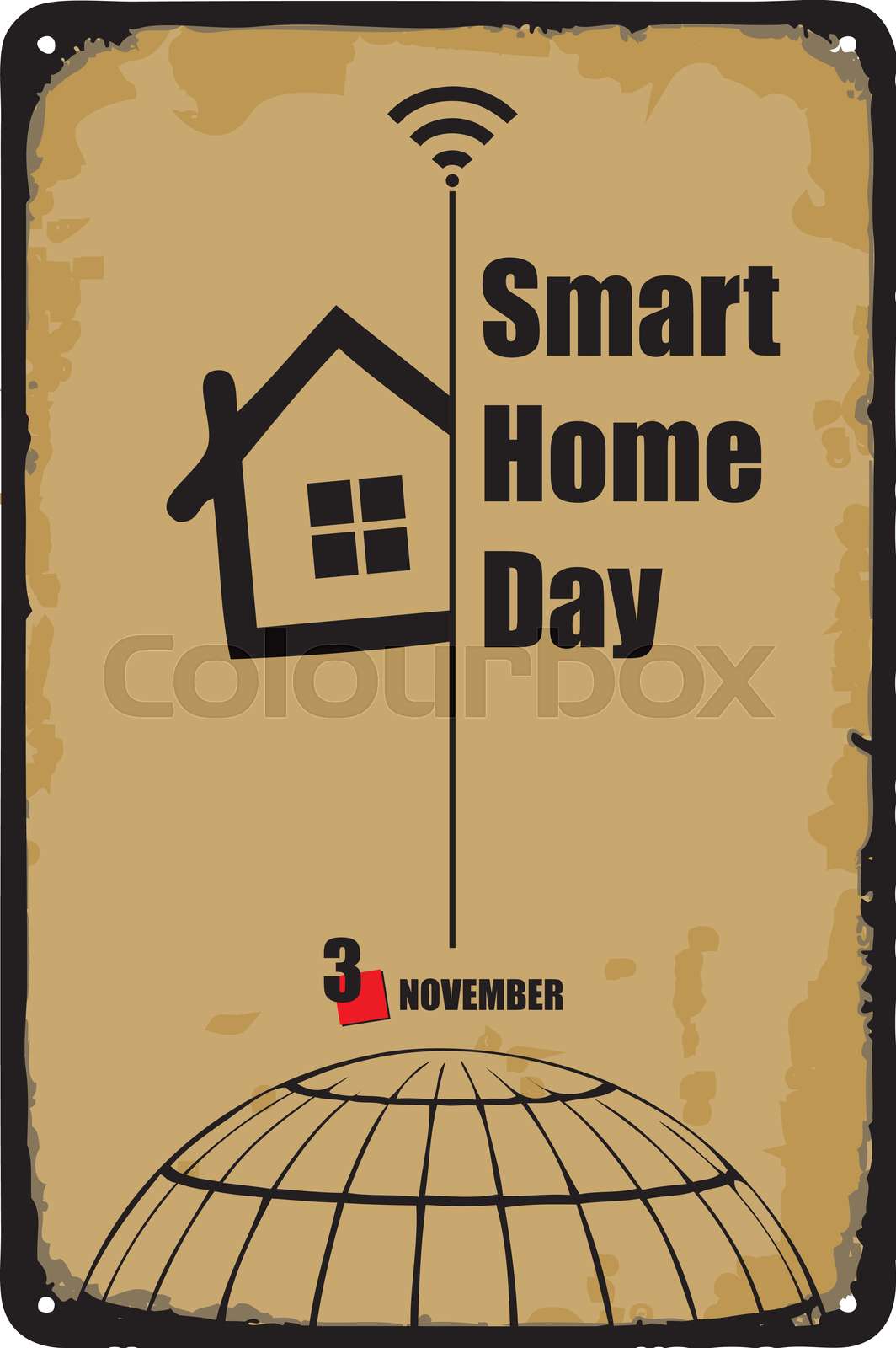 Vintage sign Smart Home Day | Stock vector | Colourbox