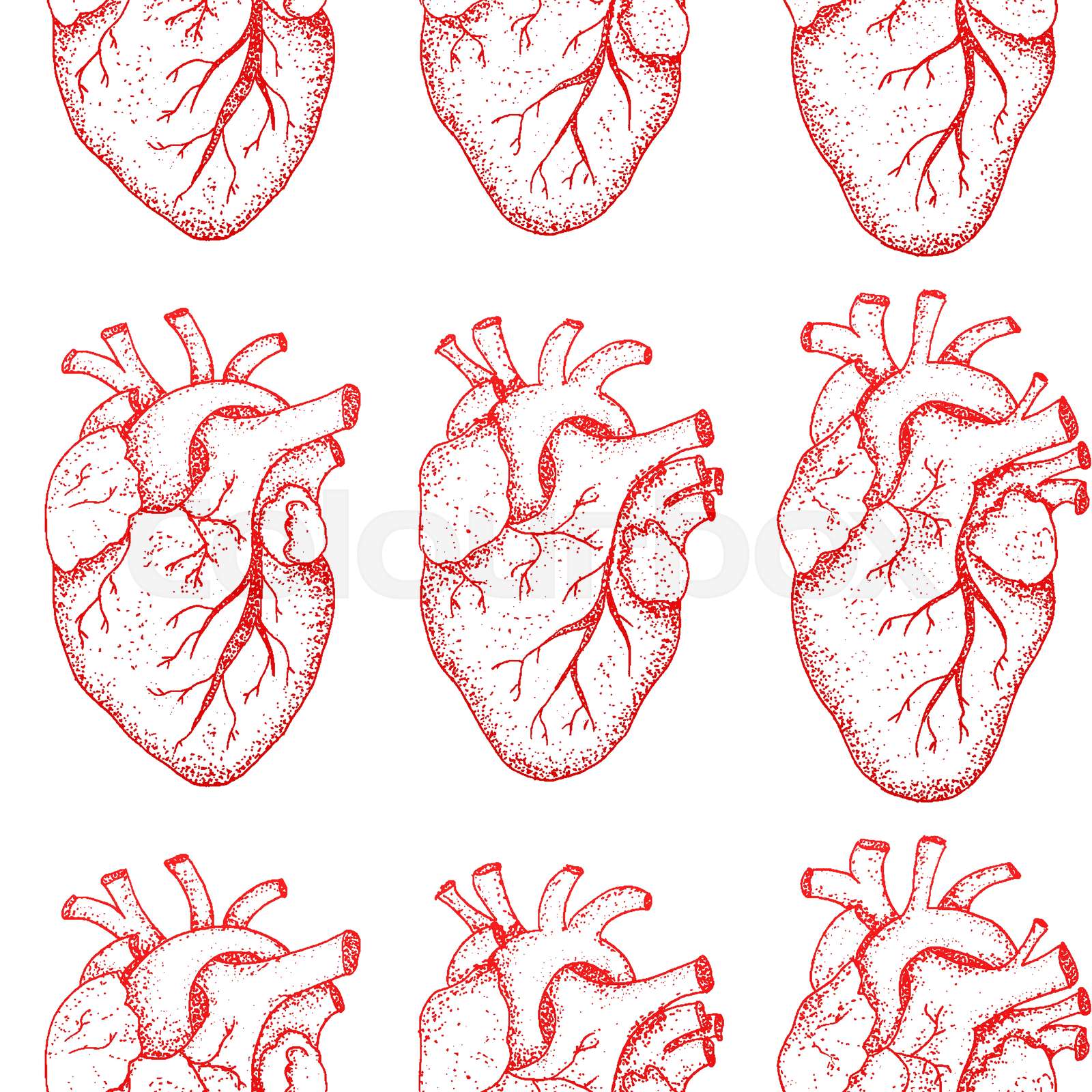 Human Hearts Seamless Pattern | Stock vector | Colourbox