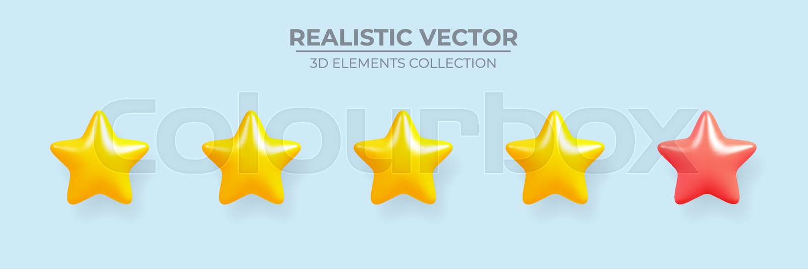 Glossy yellow and pink stars. | Stock vector | Colourbox