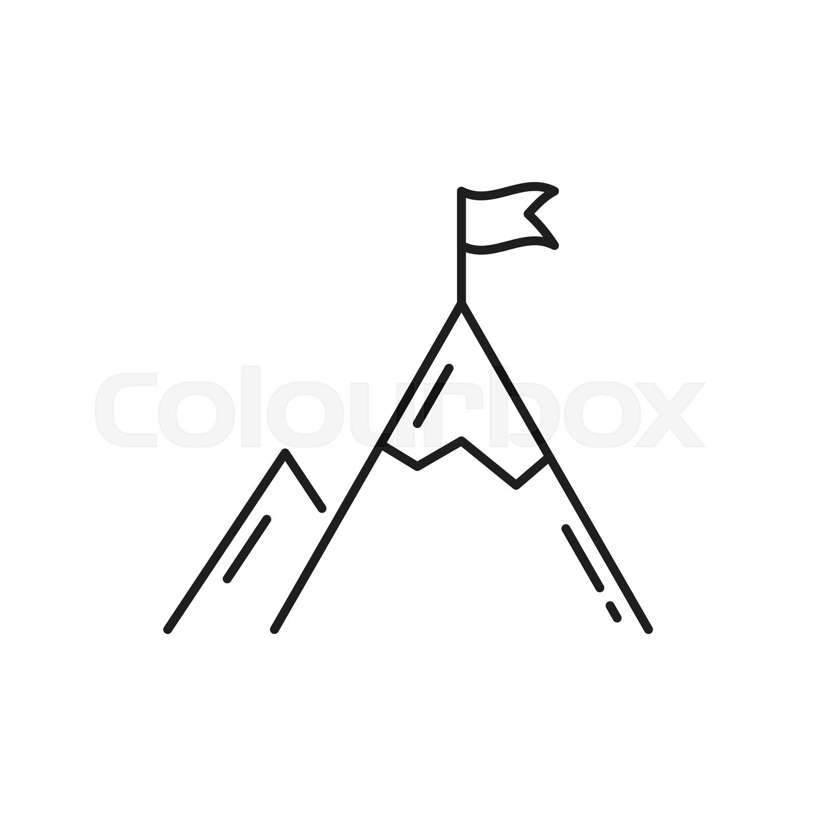 bjerg, flag, ikon | Stock vektor | Colourbox