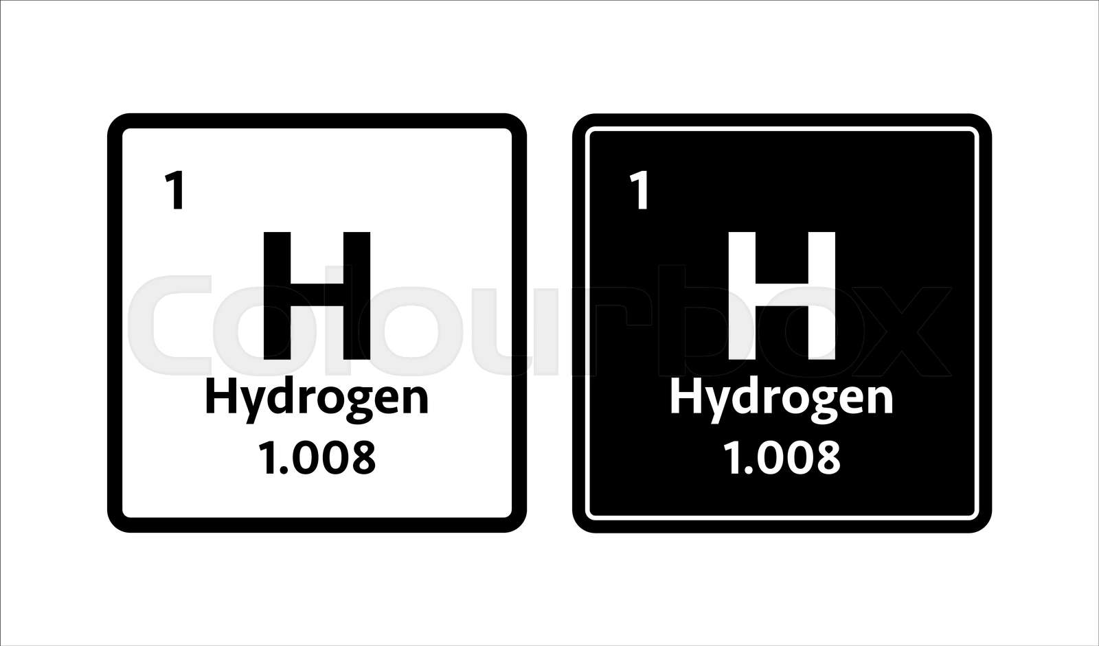 Hydrogen symbol. Chemical element of the periodic table. Vector stock ...