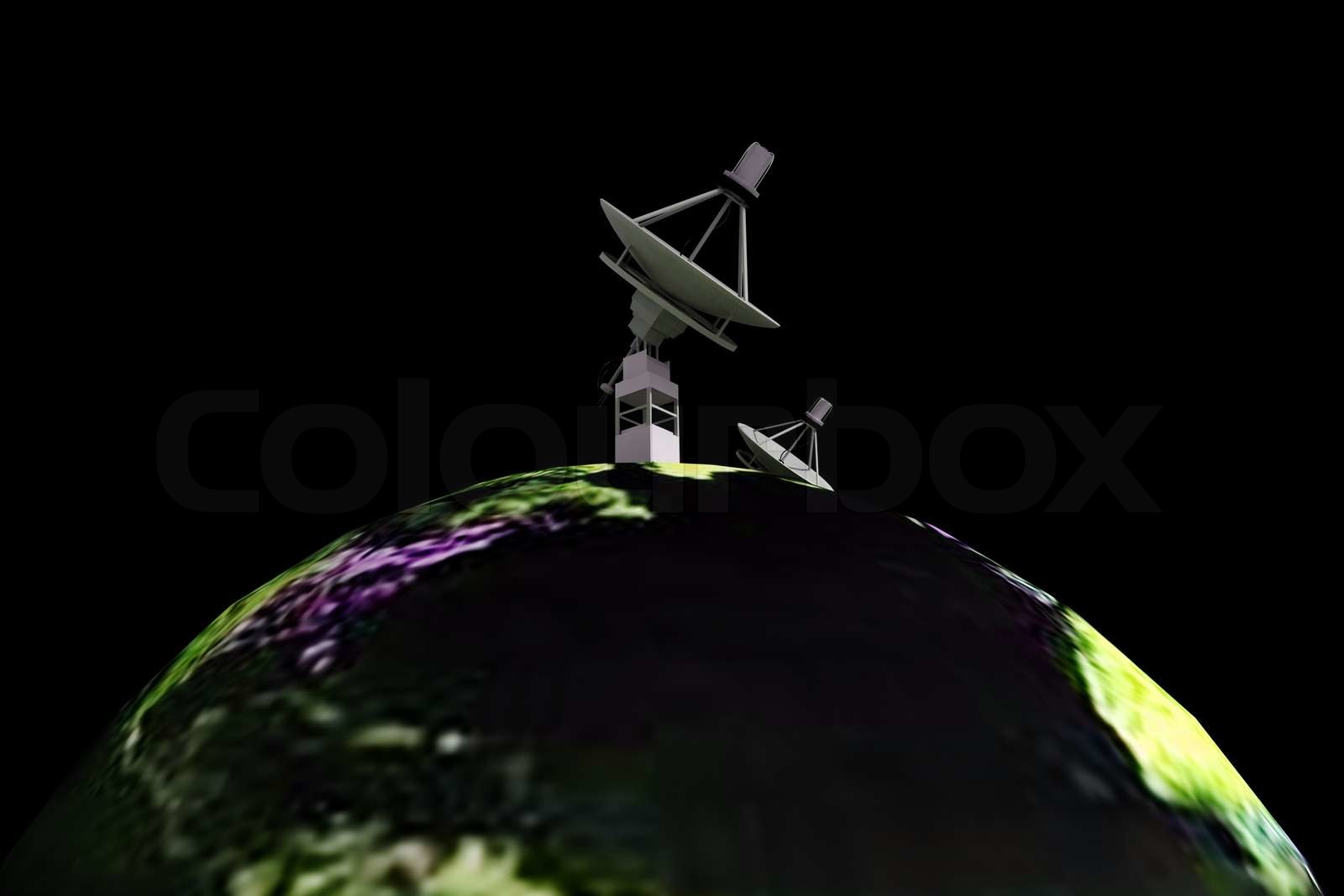 Satellite dish on earth | Stock image | Colourbox