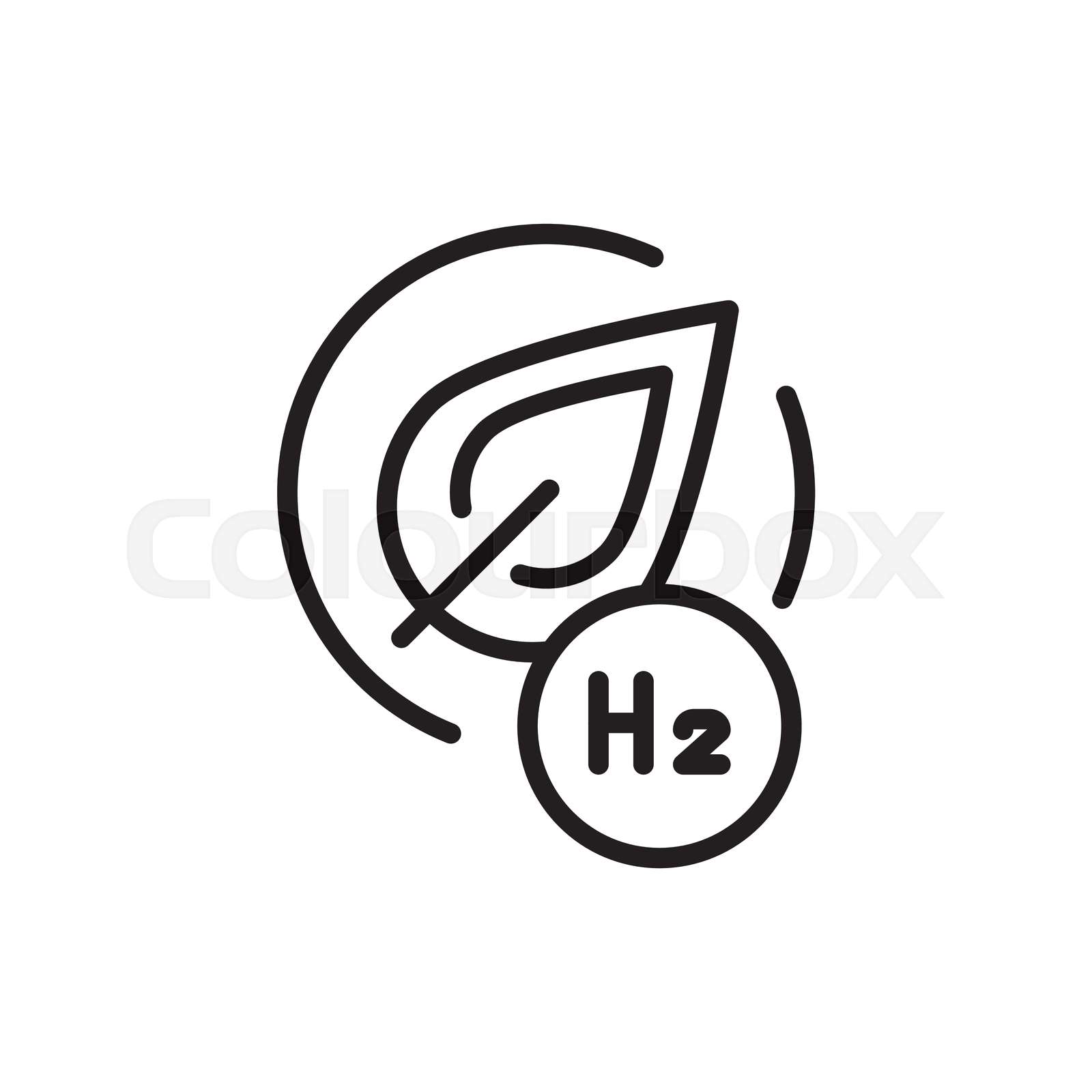 Green H2 color line icon. Hydrogen energy. Isolated vector element ...