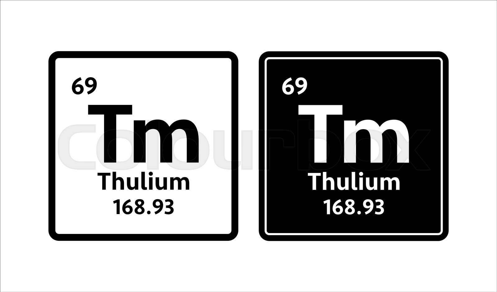 Thulium symbol. Chemical element of the periodic table. Vector stock ...