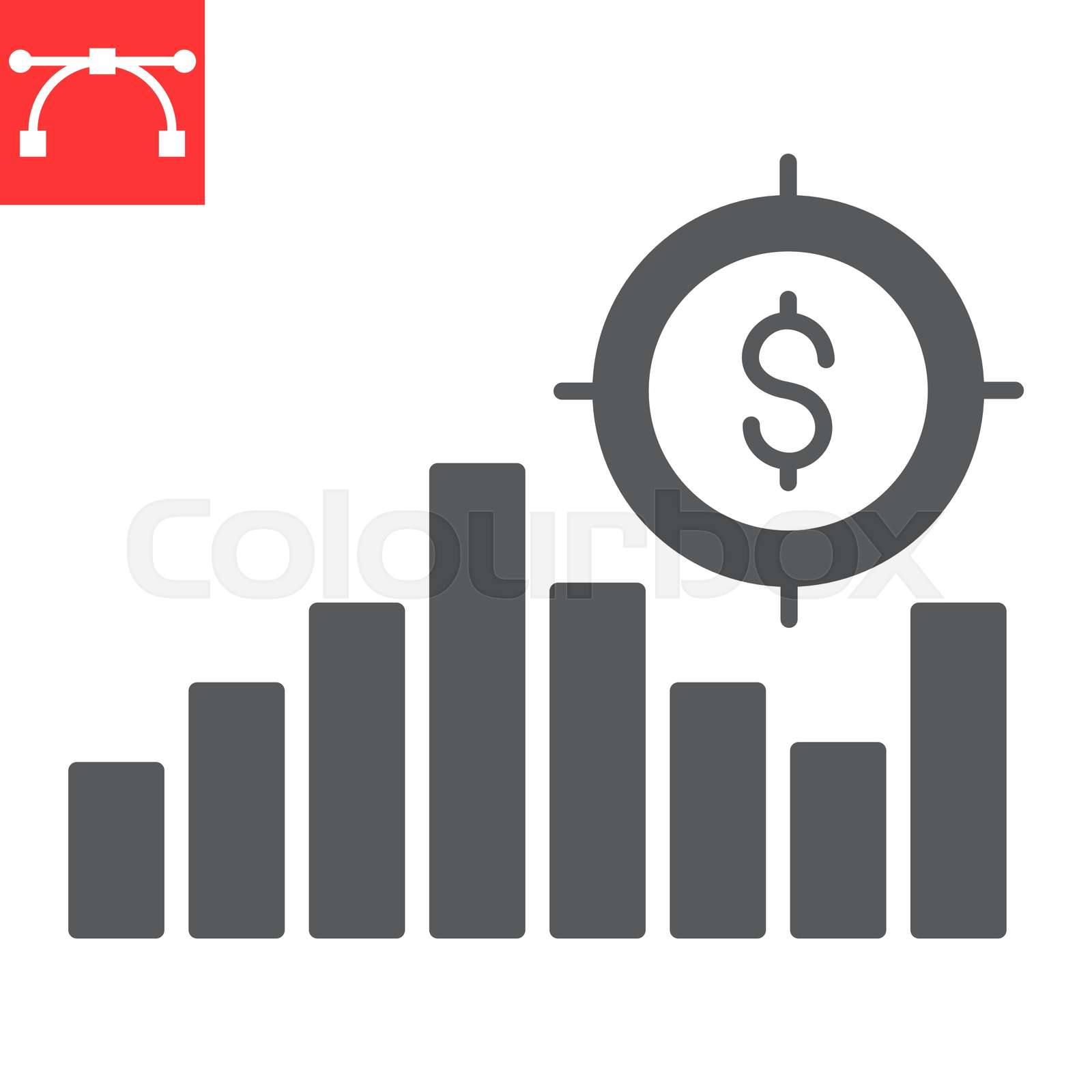 Sales target glyph icon | Stock vector | Colourbox
