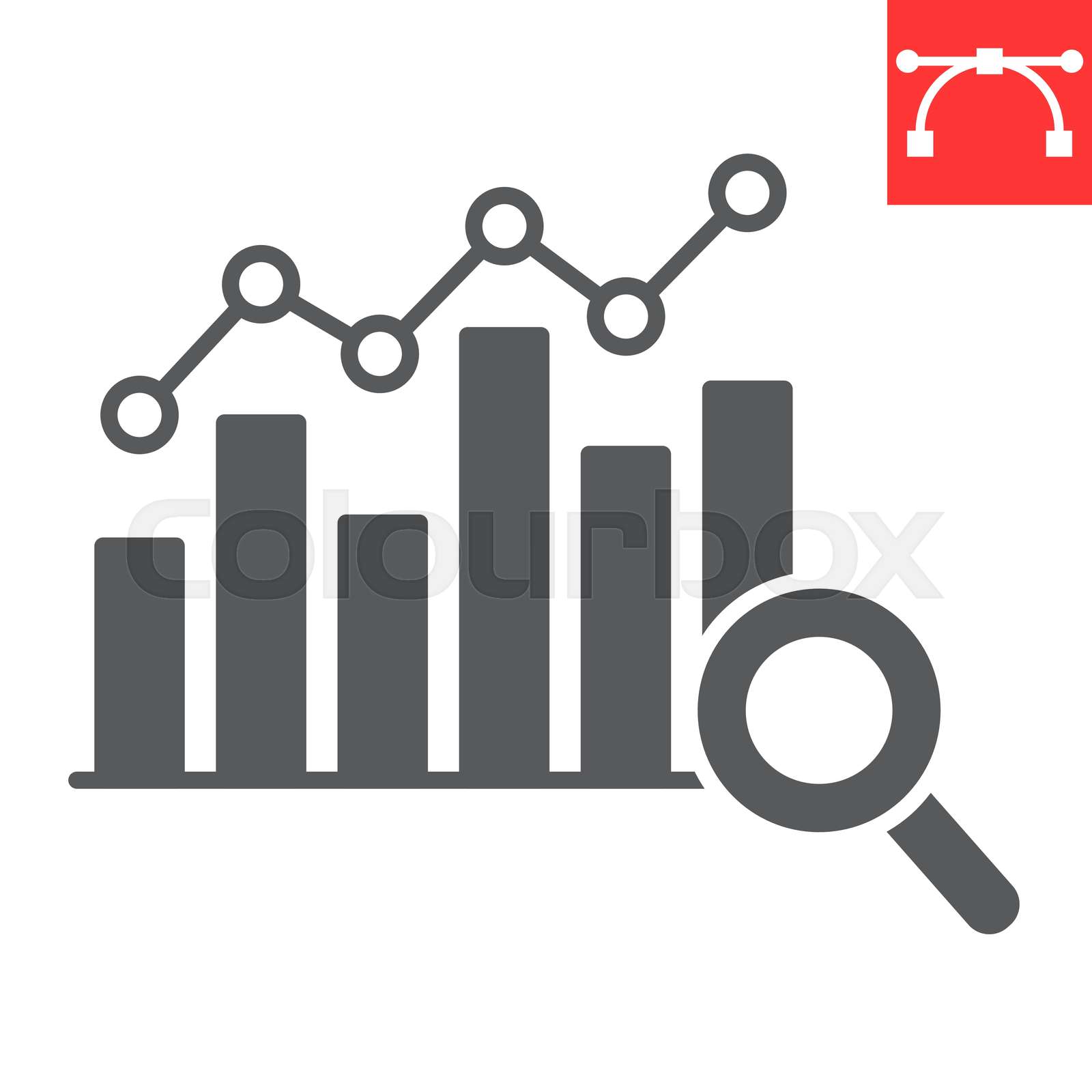 Graph analysis glyph icon | Stock vector | Colourbox