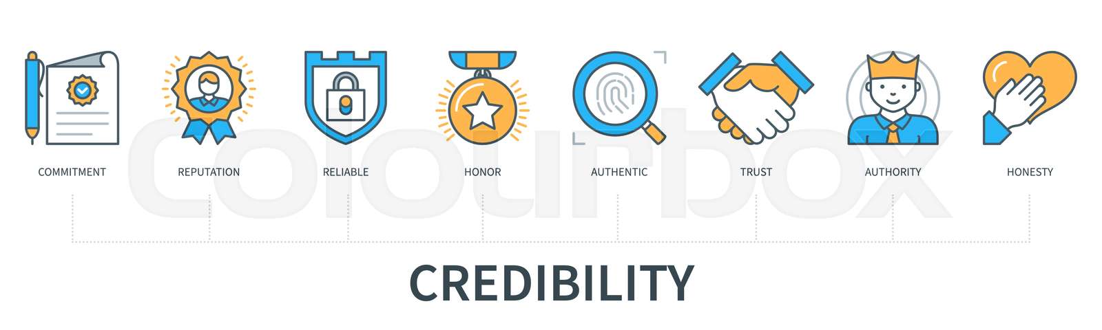 Credibility concept vector infographics | Stock vector | Colourbox