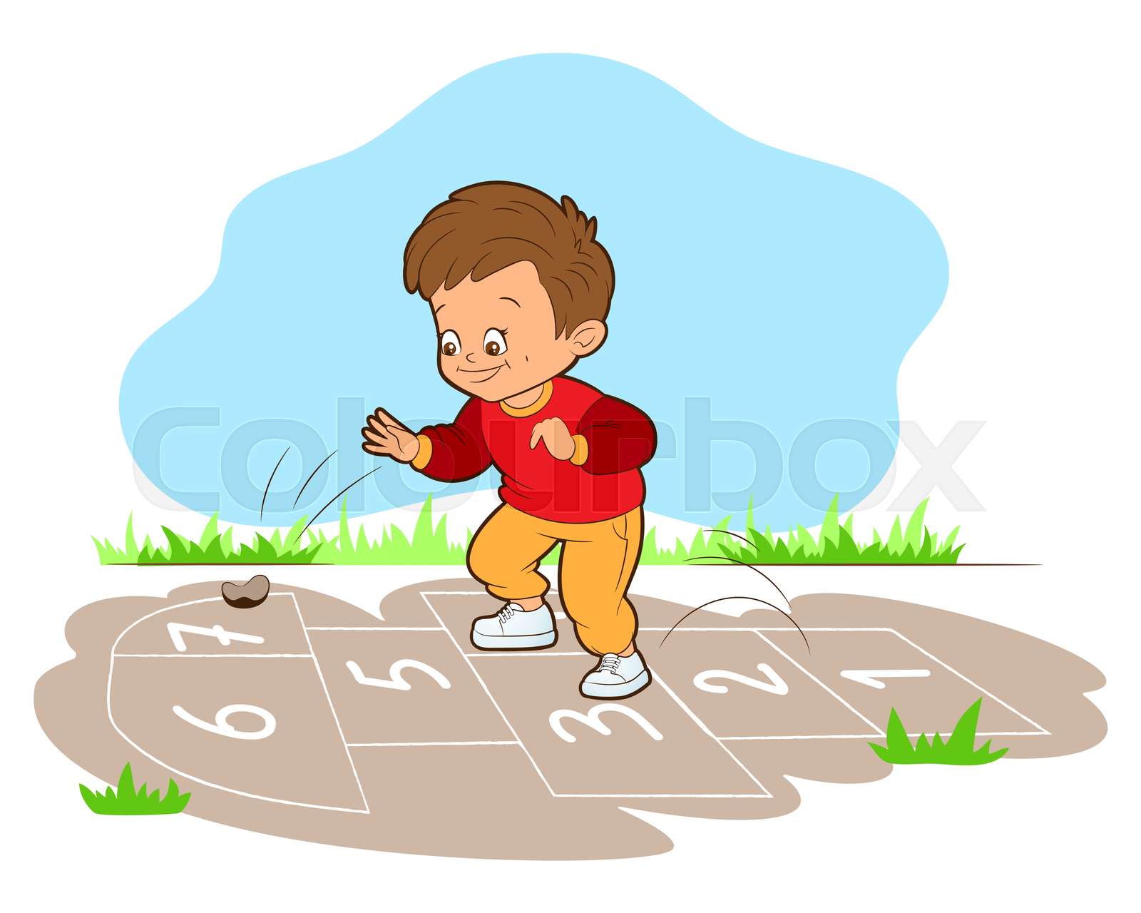 Hopscotch Game Cartoon
