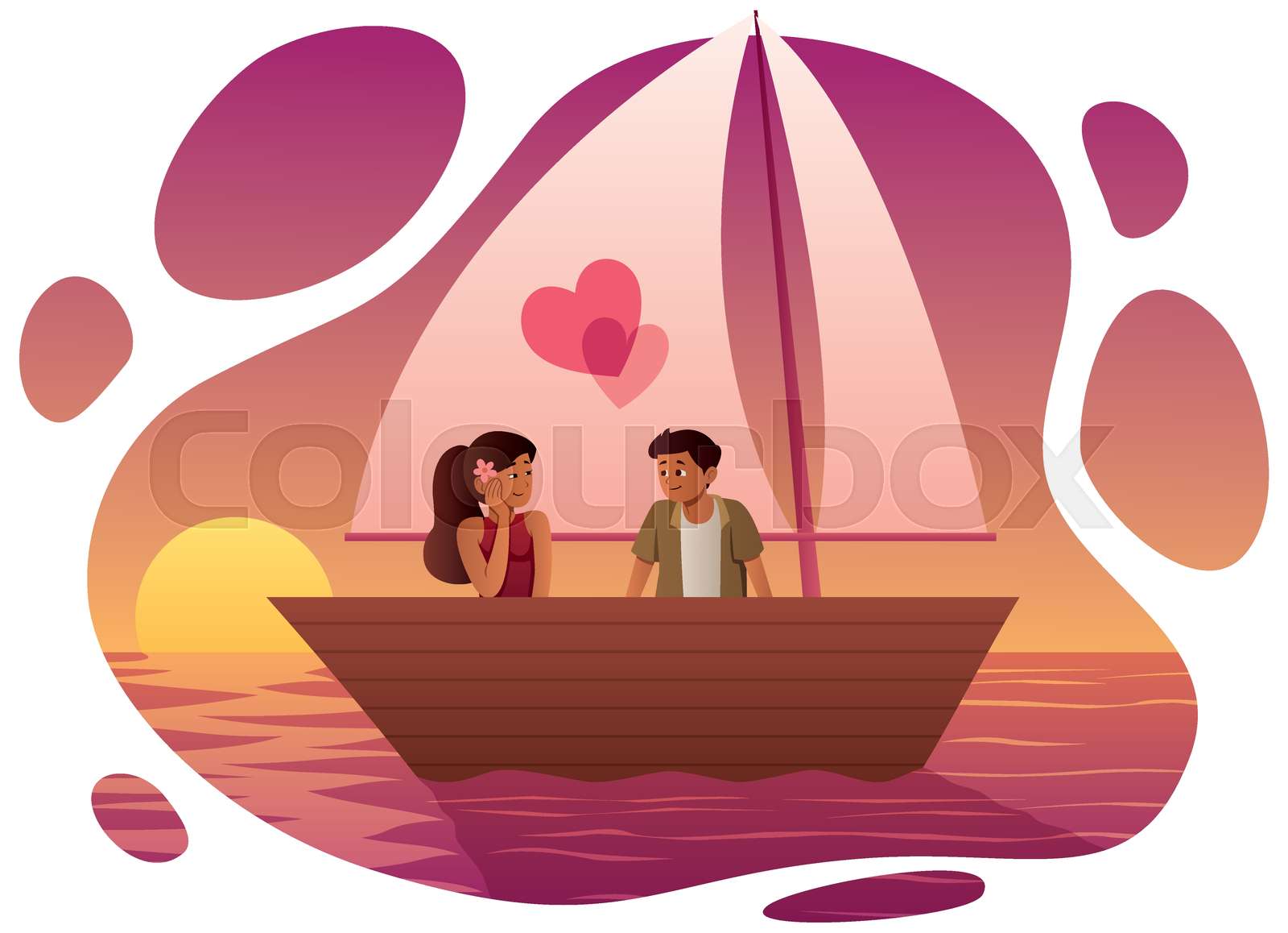 Love Boat on White | Stock vector | Colourbox